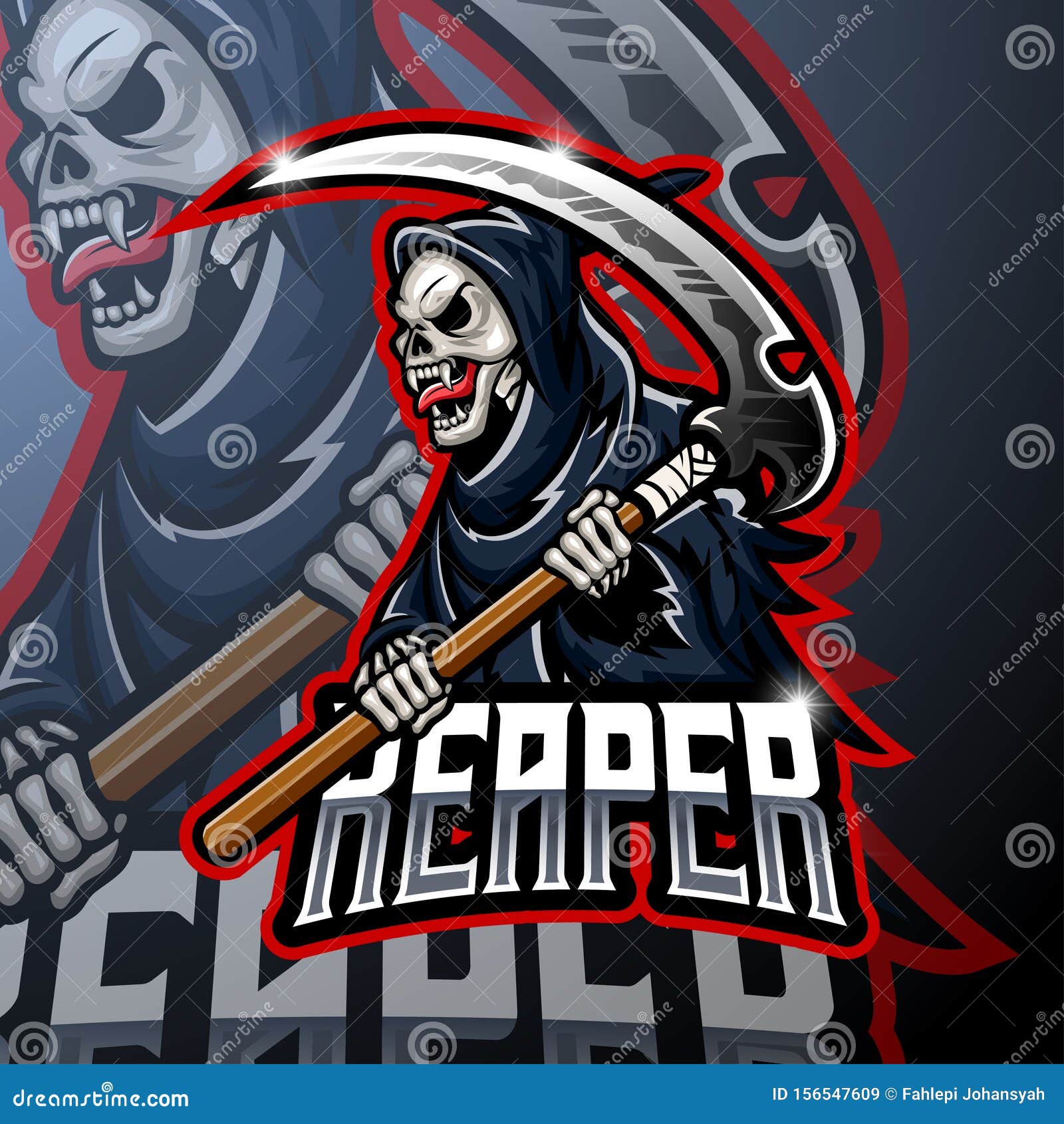 Skull Ripper Logo Mascot Design Stock Vector - Illustration of gaming ...