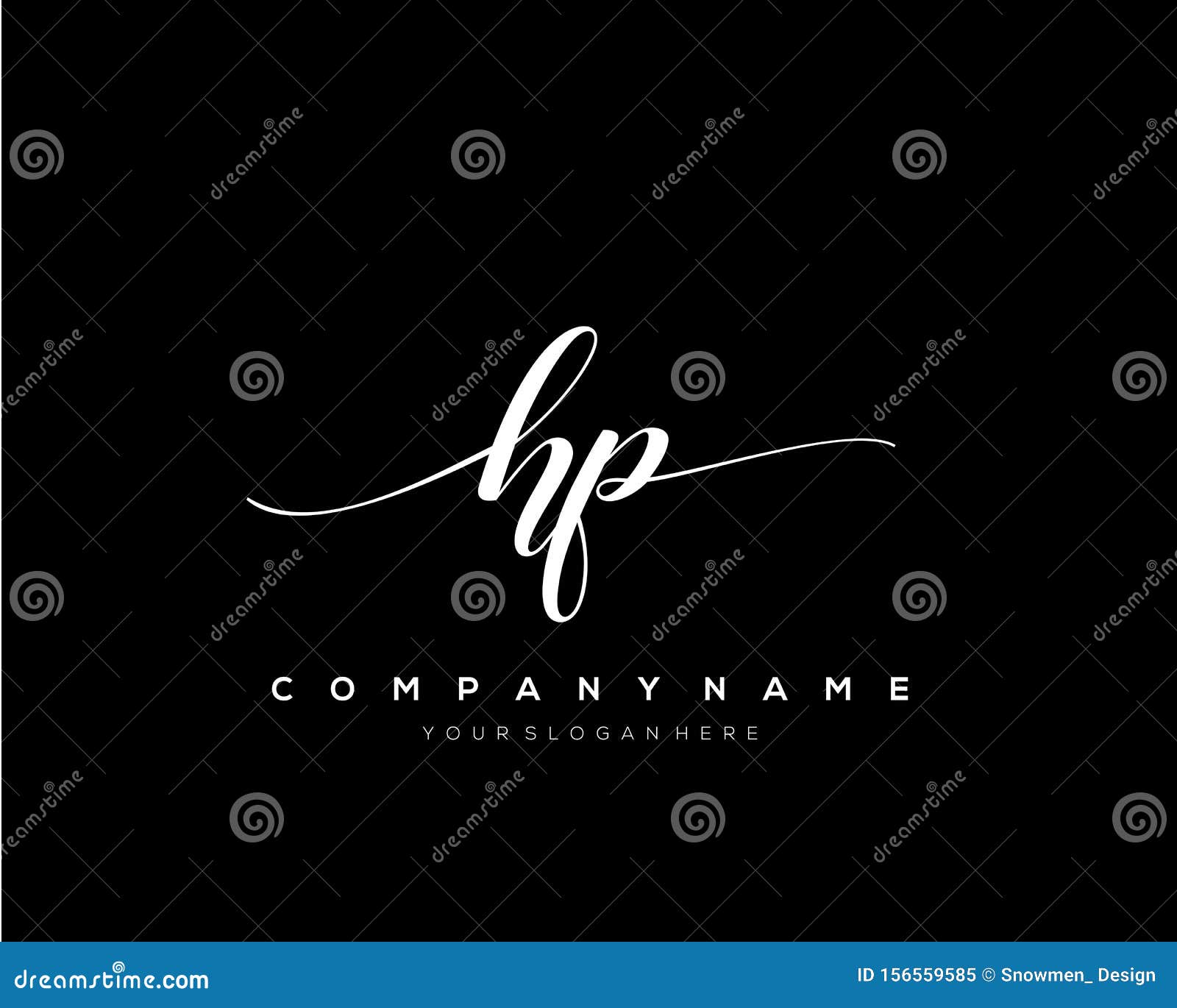 HP Initial Handwriting Logo Template Vector. Stock Vector ...