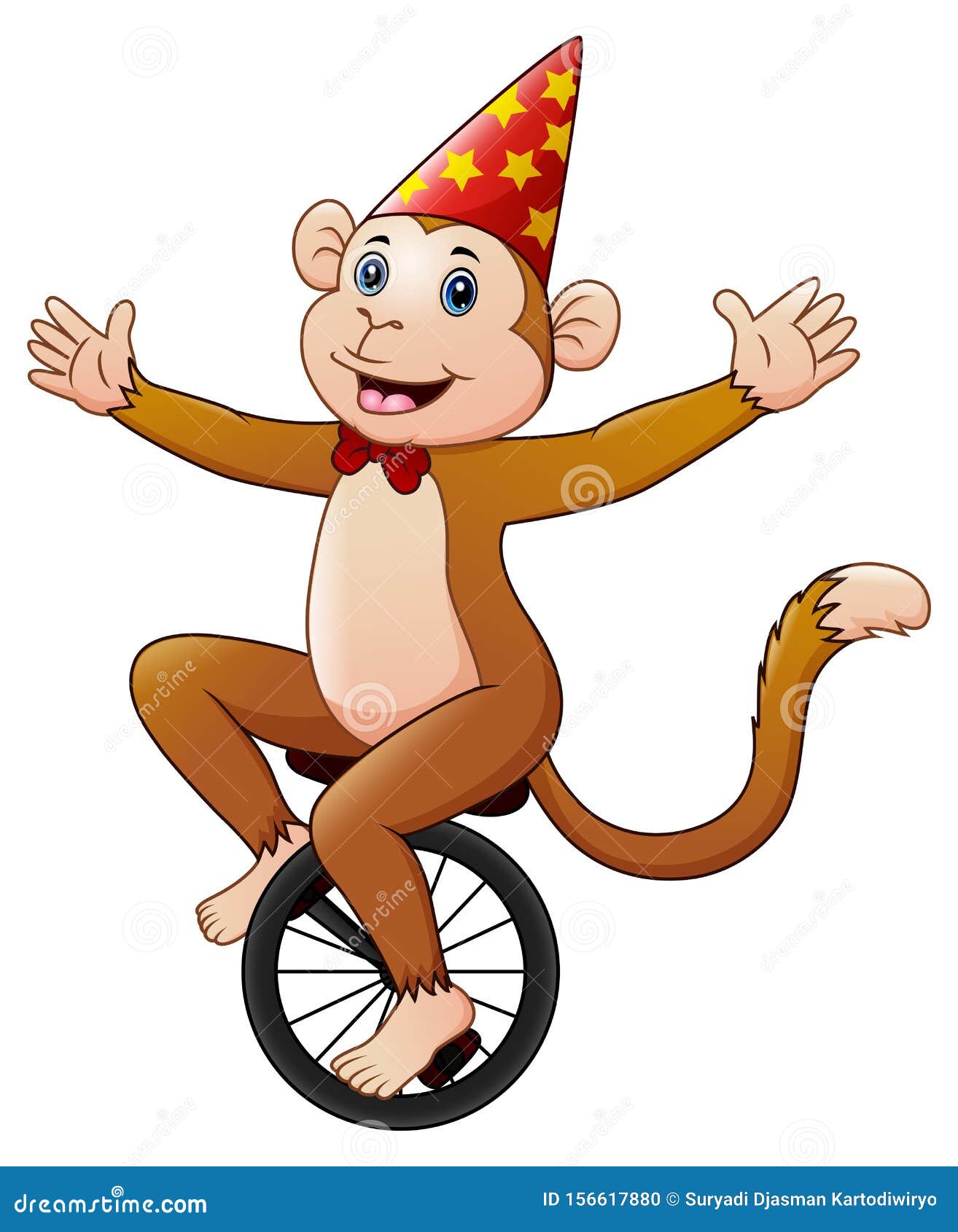 Circus Monkey With A Maracas Colored Cartoon Vector Illustration ...