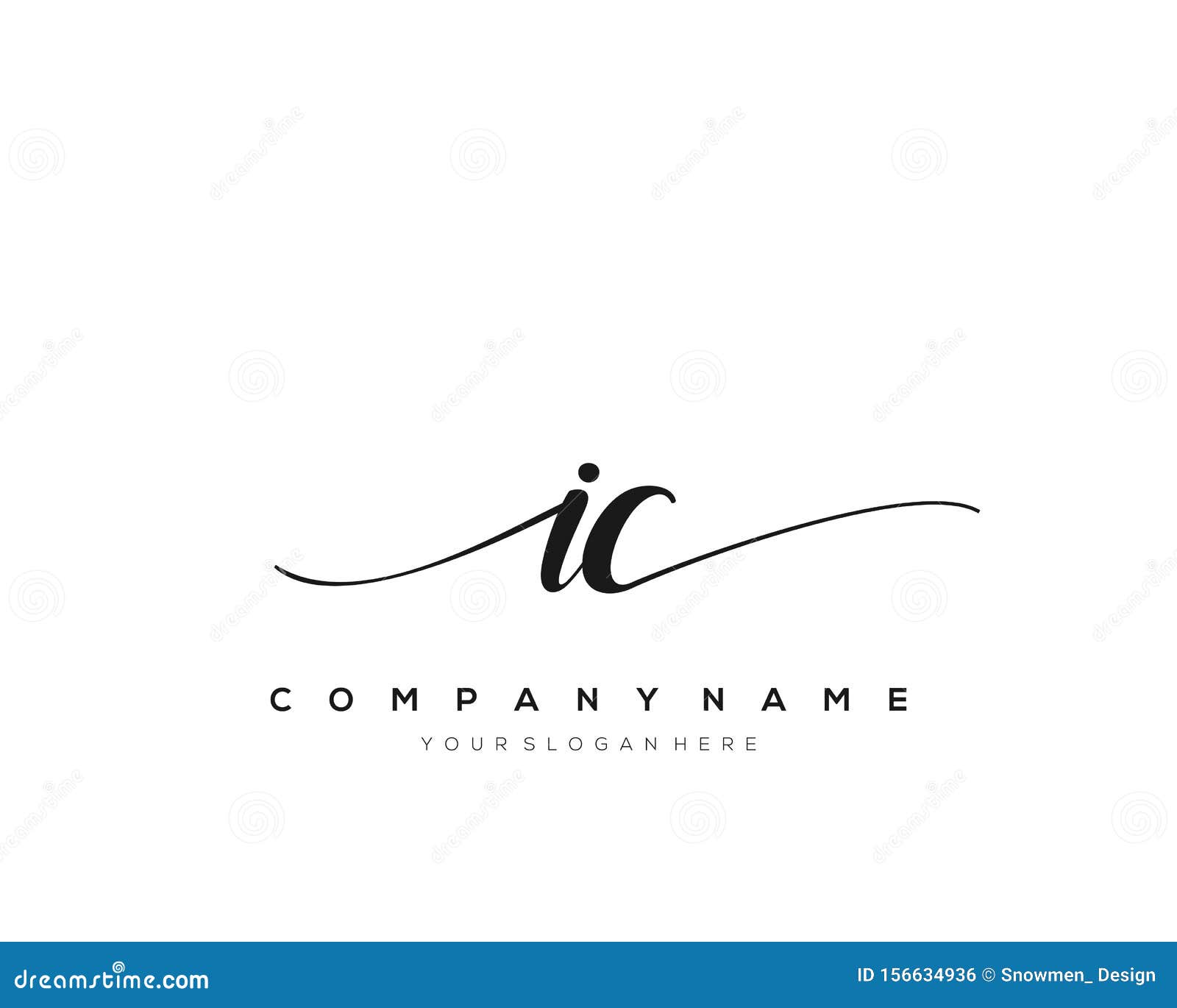 IC Initial Handwriting Logo Template Vector. Stock Vector ...