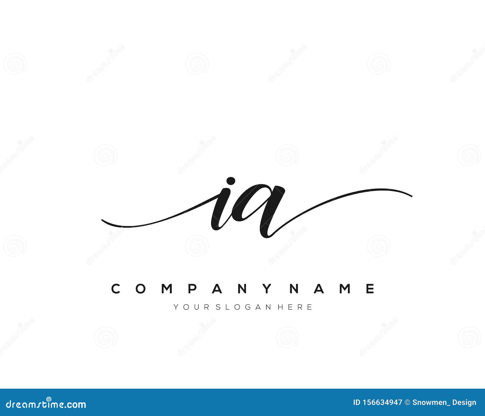 IA Initial Handwriting Logo Template Vector. Stock Vector ...