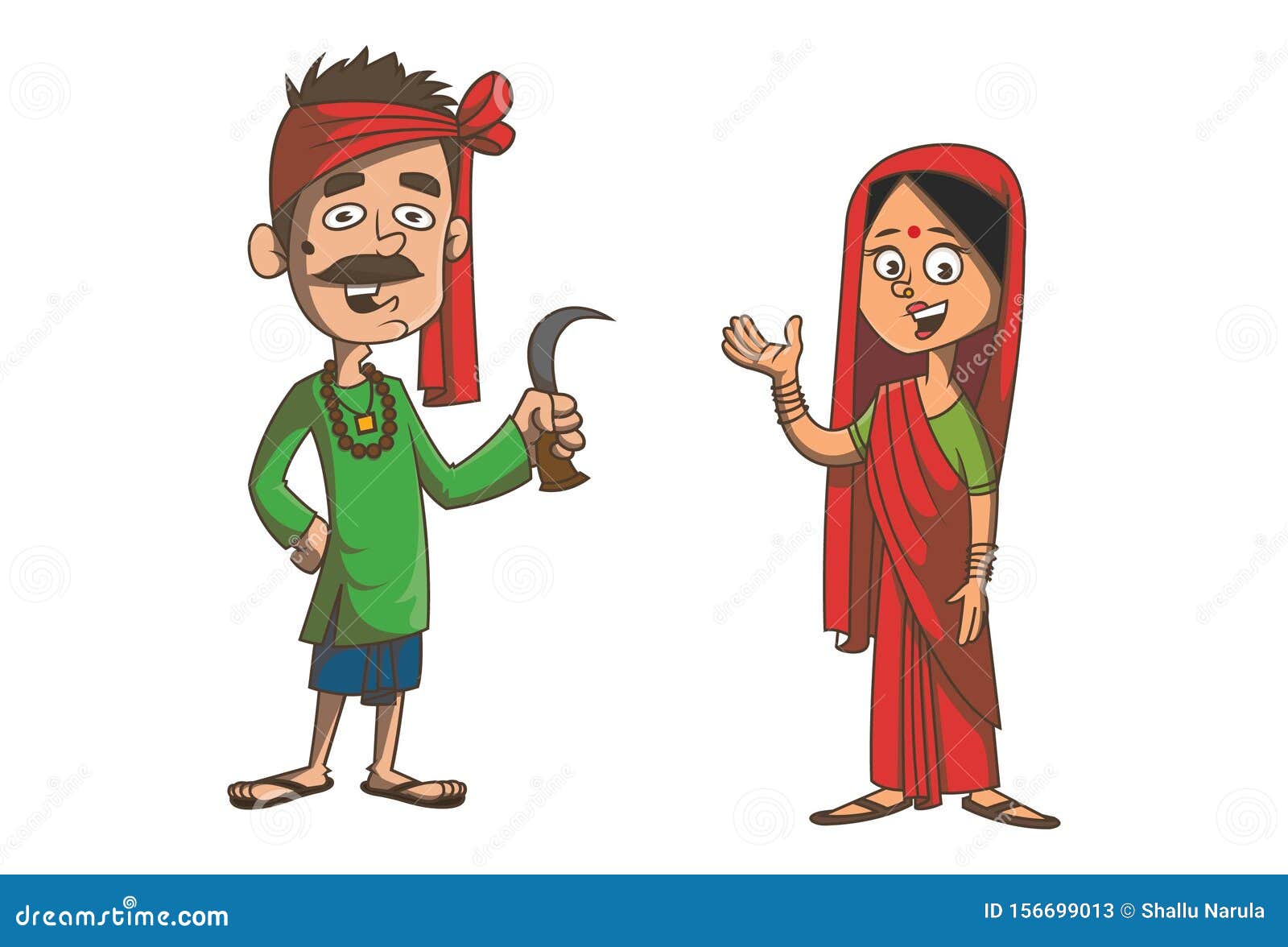 Cartoon Illustration Of Bihar Couple | CartoonDealer.com #156699013