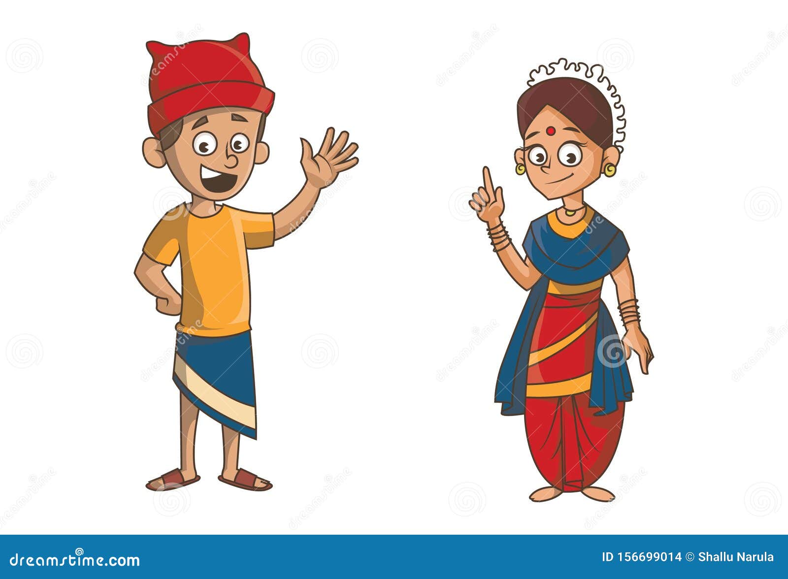 Cartoon Illustration Of Goa Couple | CartoonDealer.com #156699014