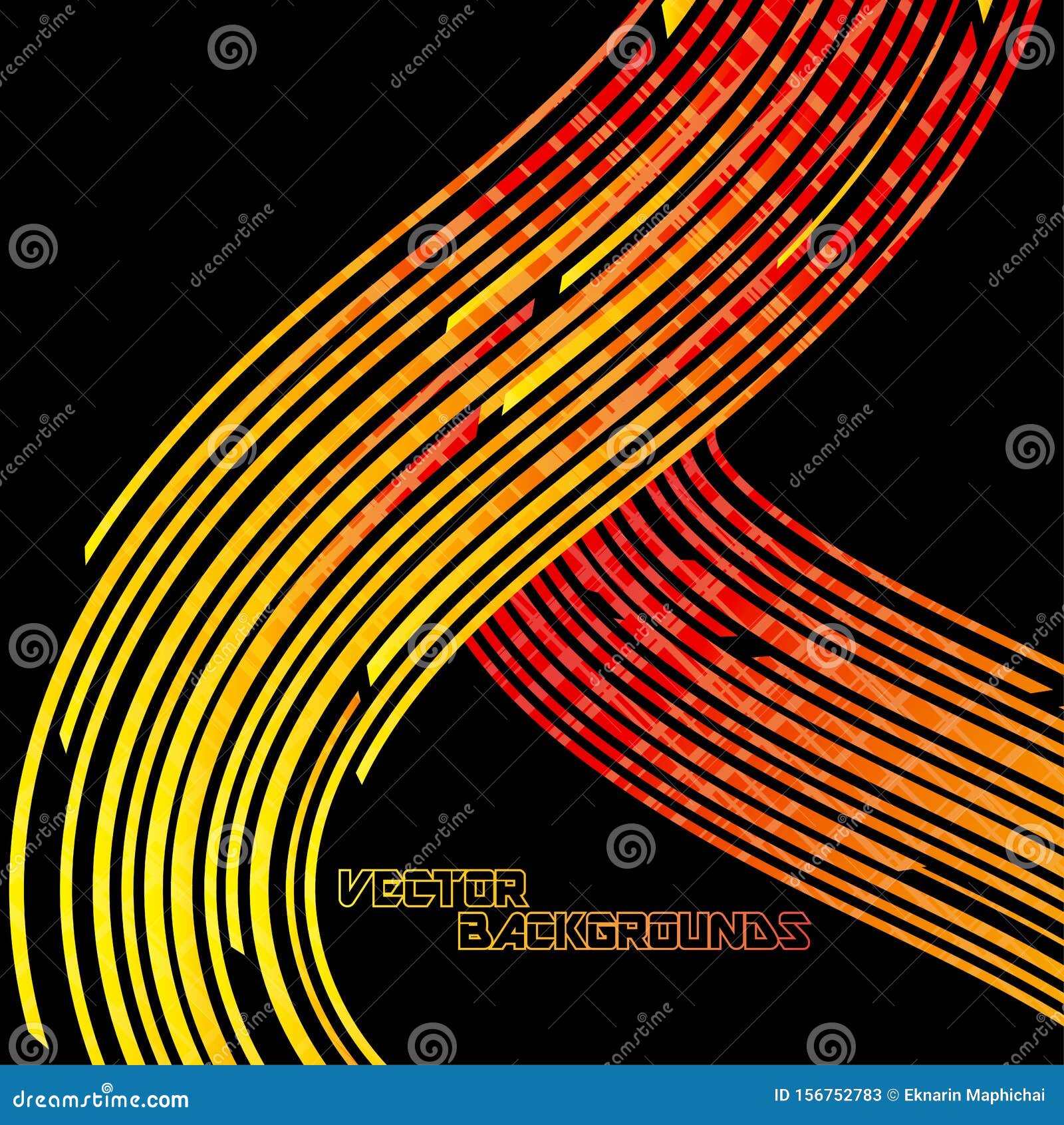Abstract Line Colors Concepts on a Black Stock Vector - Illustration of ...
