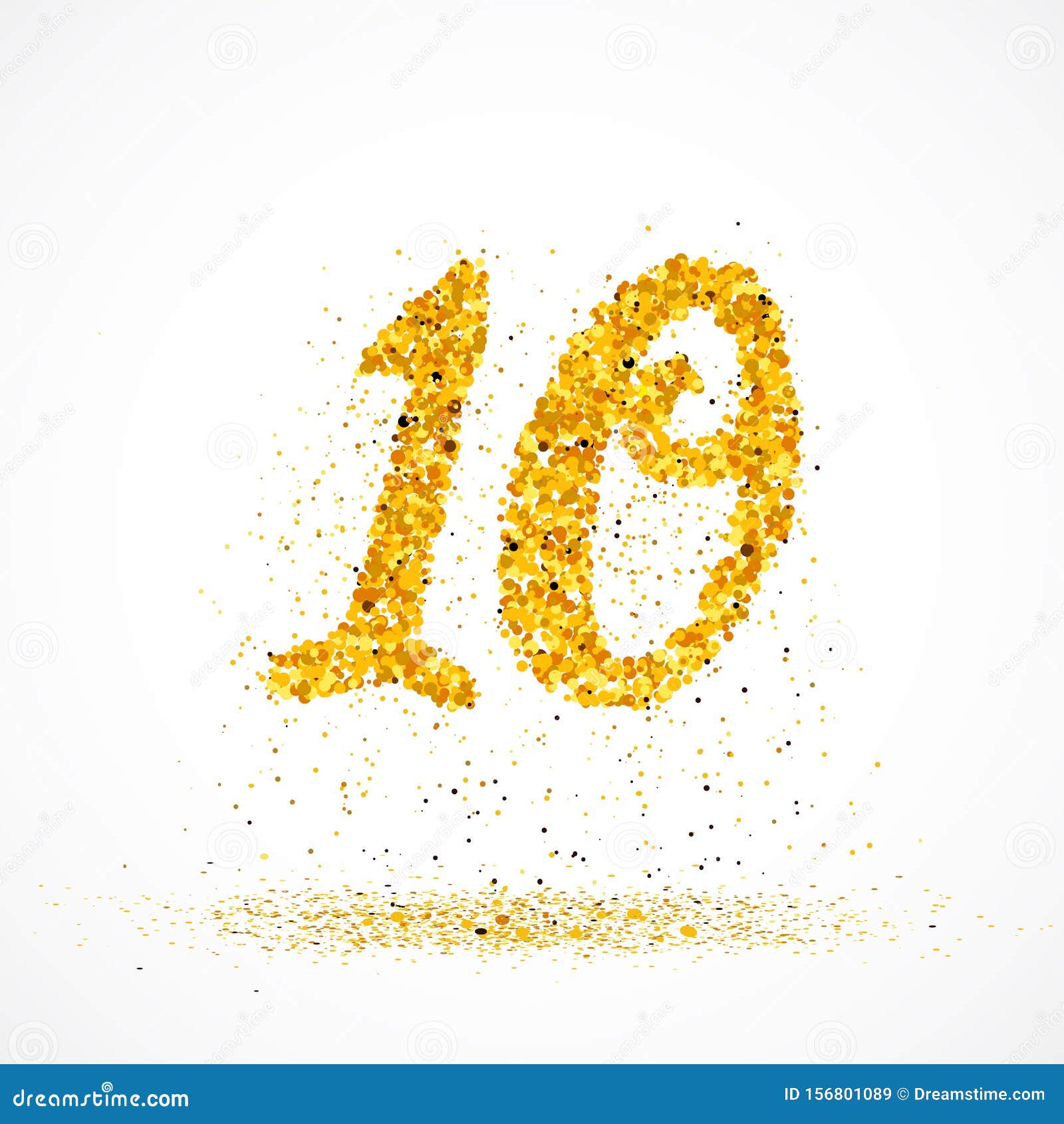 10 Made with Little Glitter Gold Circles Stock Vector - Illustration of ...