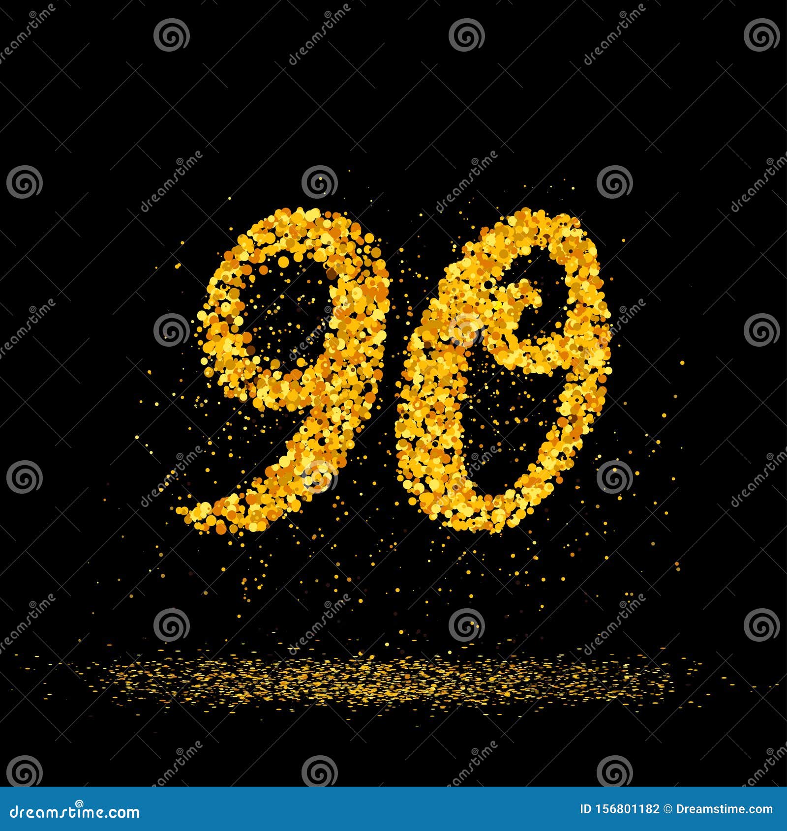 90 Made with Little Glitter Gold Circles Stock Vector - Illustration of ...