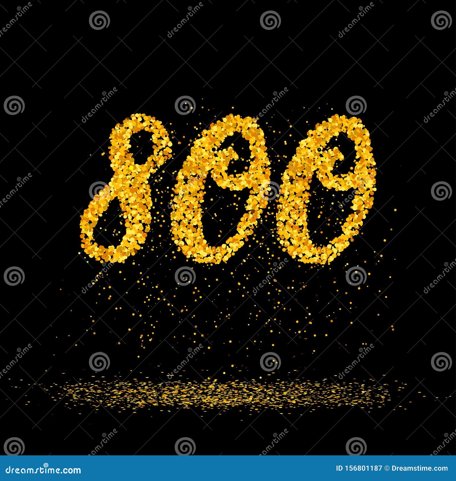 800 Made with Little Glitter Gold Circles Stock Vector - Illustration ...