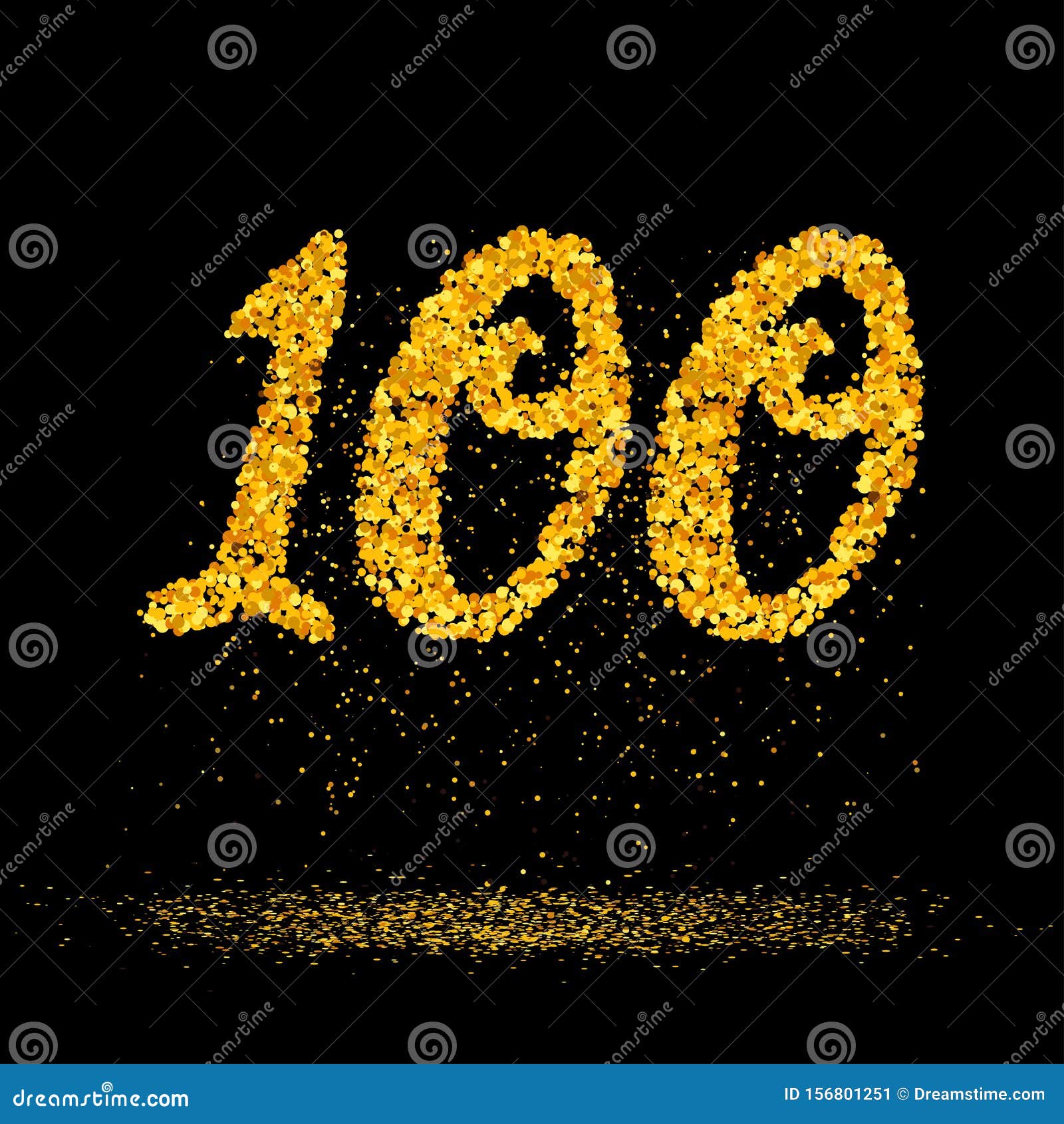 100 Made with Little Glitter Gold Circles Stock Vector - Illustration ...