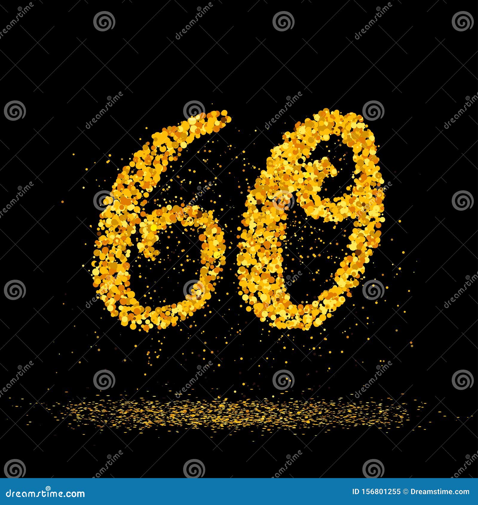 60 Made with Little Glitter Gold Circles Stock Vector - Illustration of ...