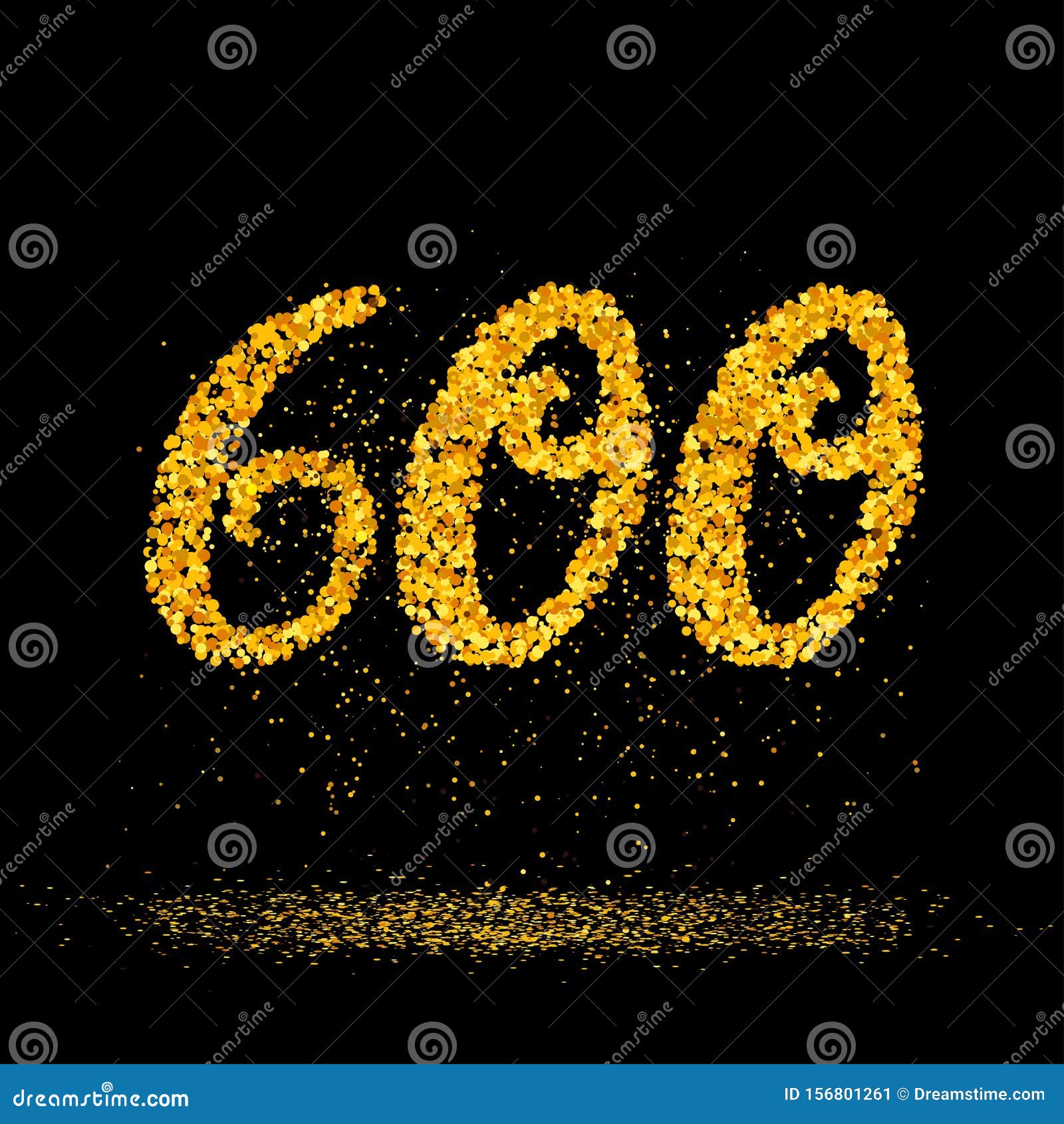 600 Made with Little Glitter Gold Circles Stock Vector - Illustration ...