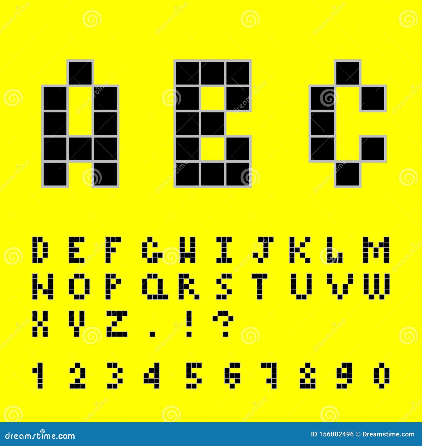 Retro pixel font stock vector. Illustration of abstract - 156802496