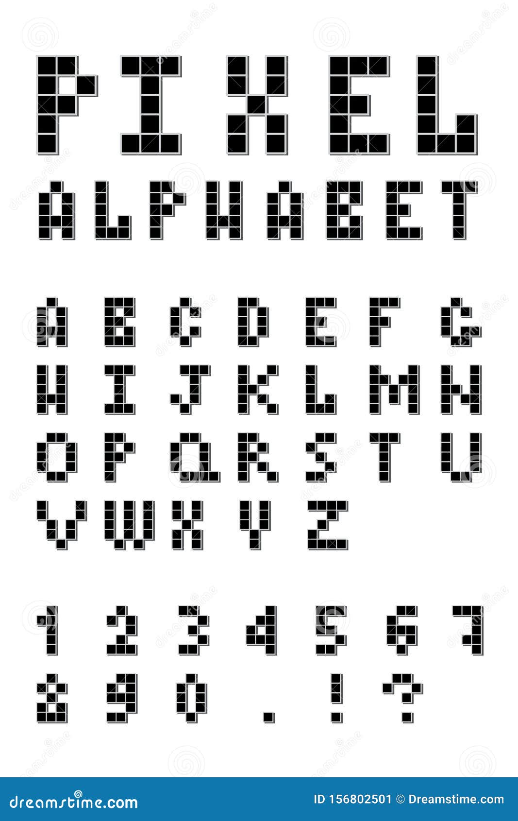 Retro pixel font stock vector. Illustration of numbers - 156802501