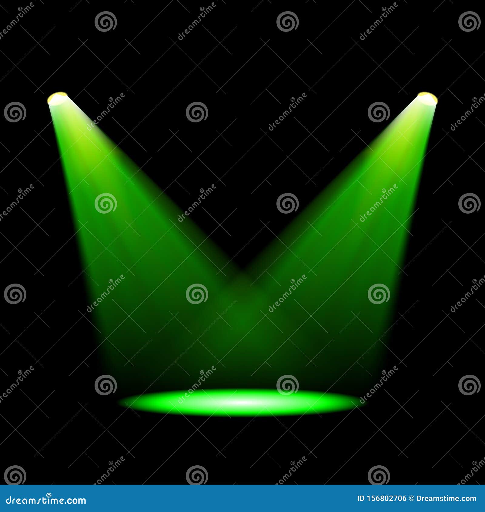 Glowing green spotlights stock vector. Illustration of digital - 156802706