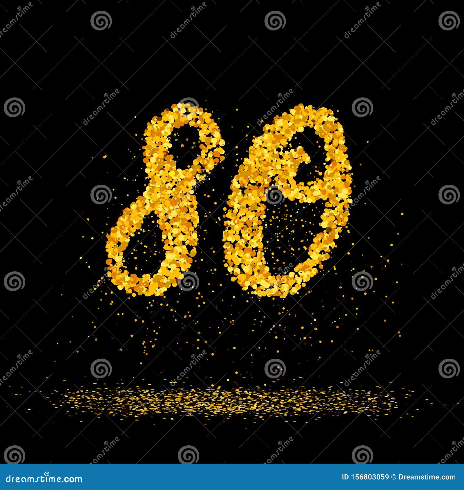 80 Made with Little Glitter Gold Circles Stock Vector - Illustration of ...