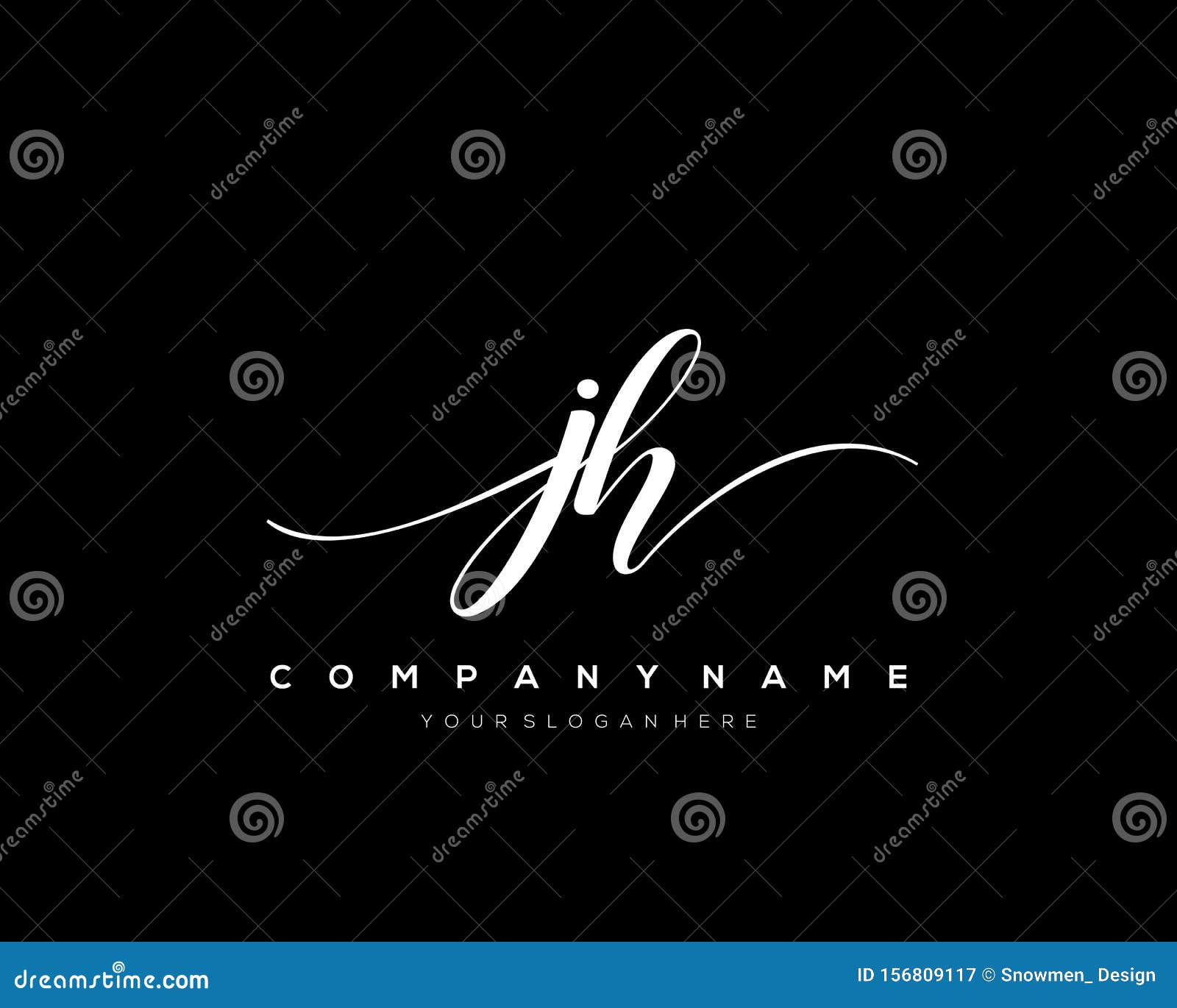 JH Initial Handwriting Logo Template Vector. Stock Vector ...