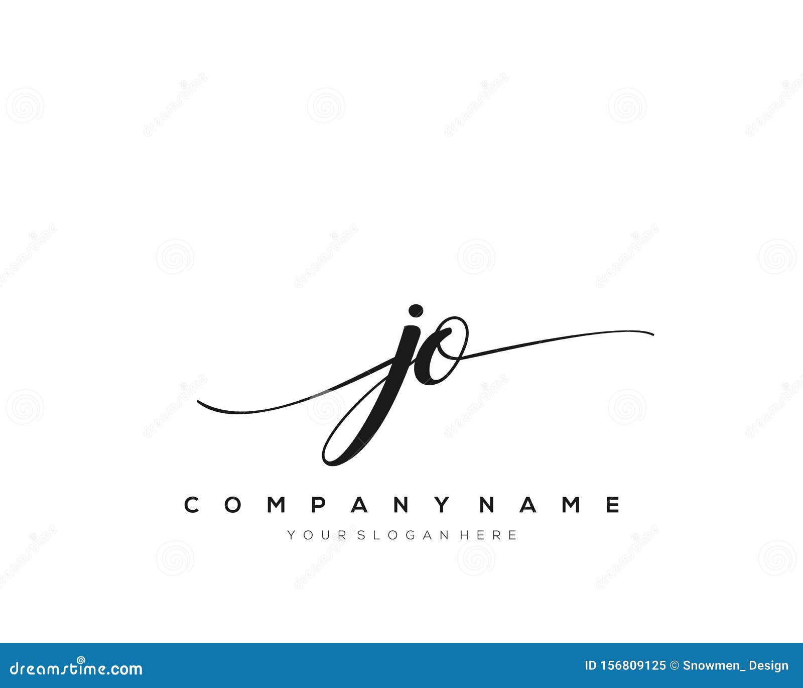 JO Initial Handwriting Logo Template Vector. Stock Vector ...