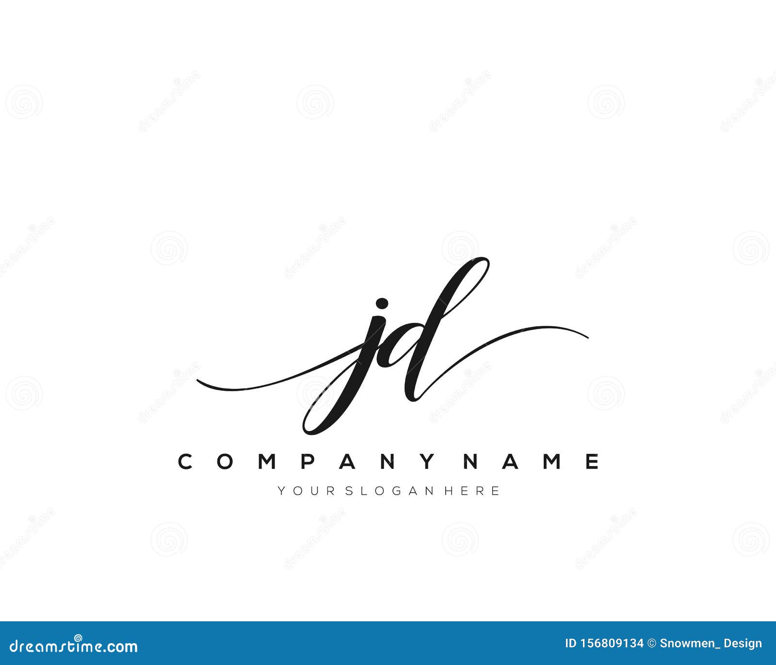 JD Initial Handwriting Logo Template Vector. Stock Vector ...