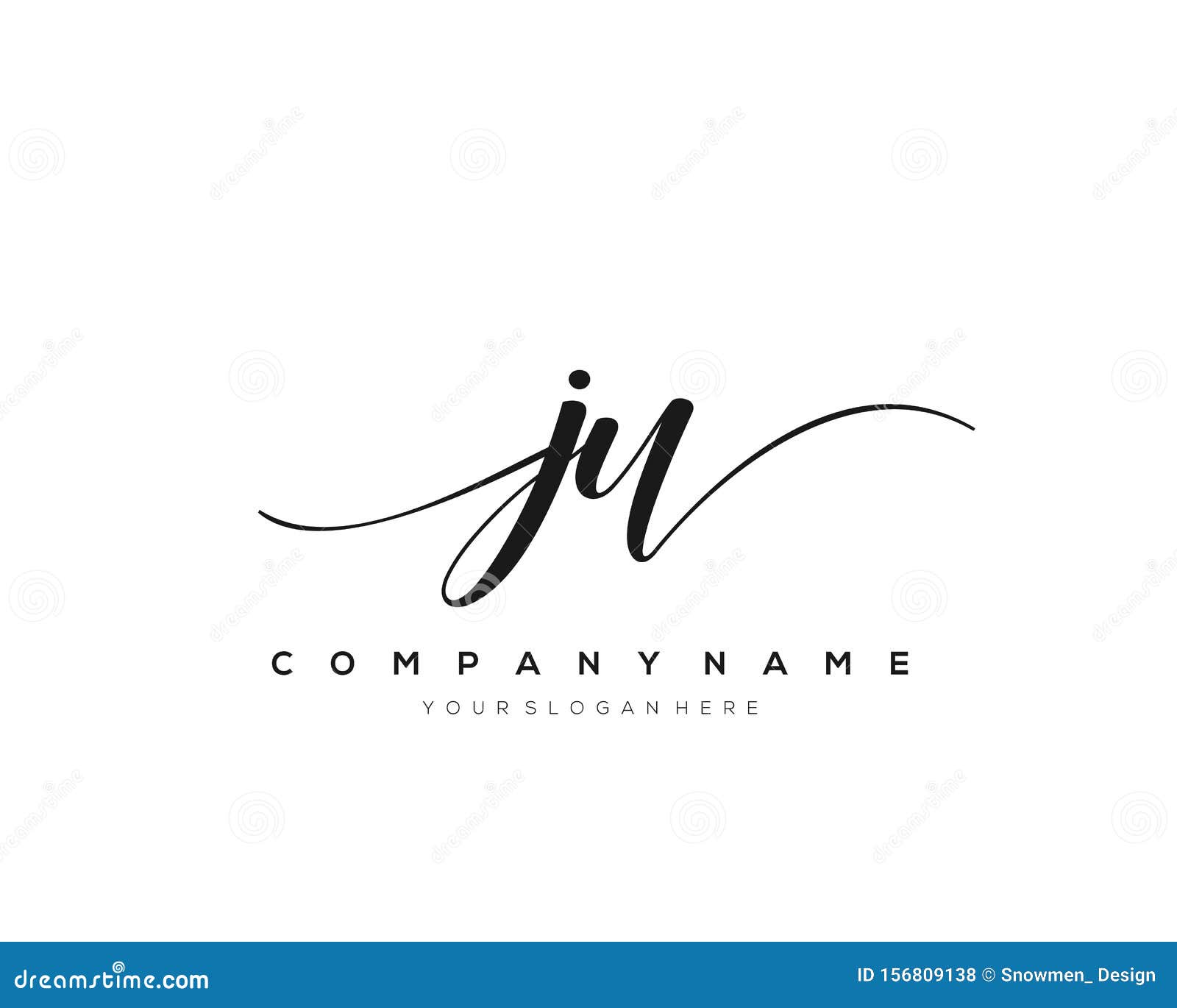 JU Initial Handwriting Logo Template Vector. Stock Vector ...