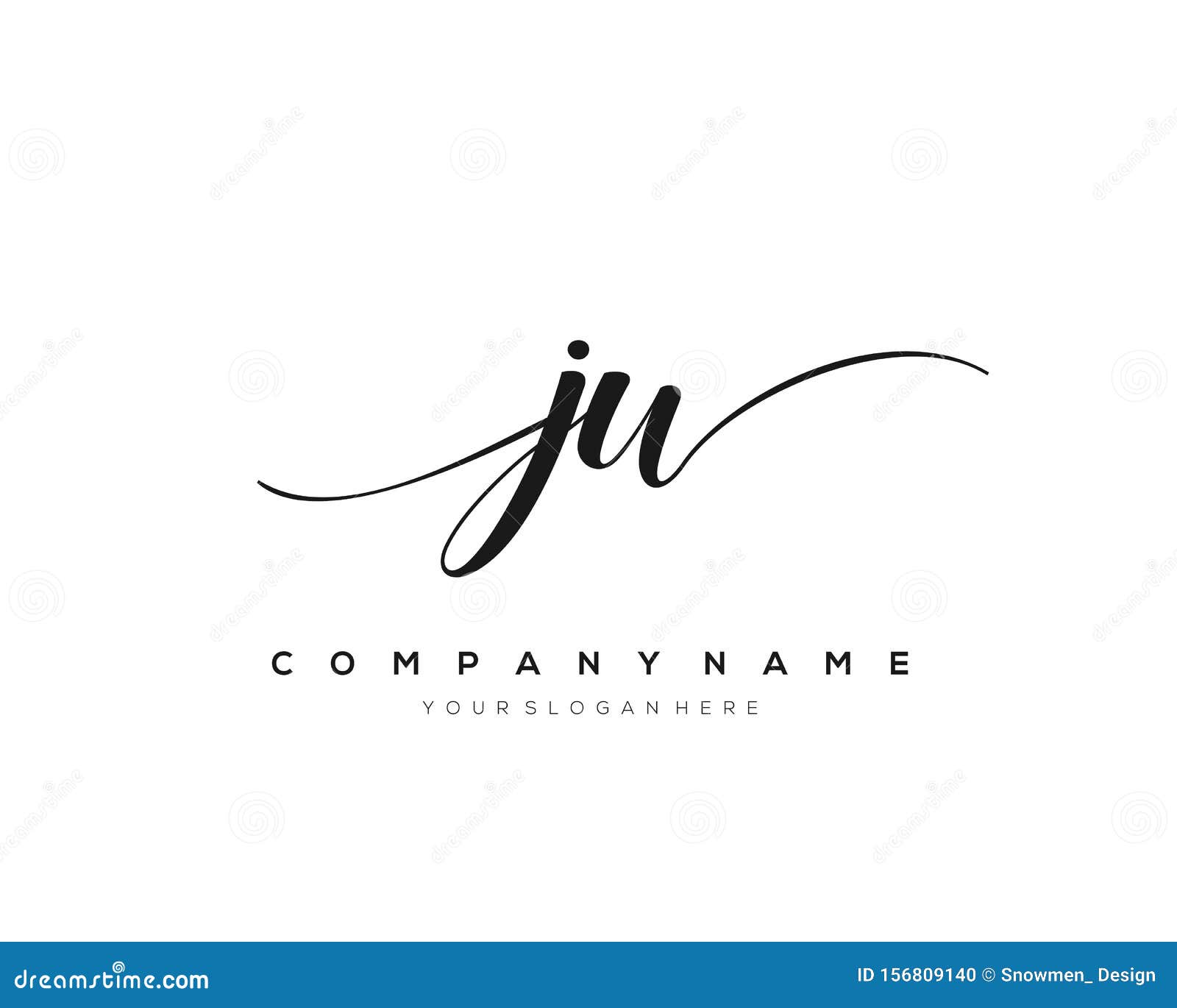 JW Initial Handwriting Logo Template Vector. Stock Vector ...