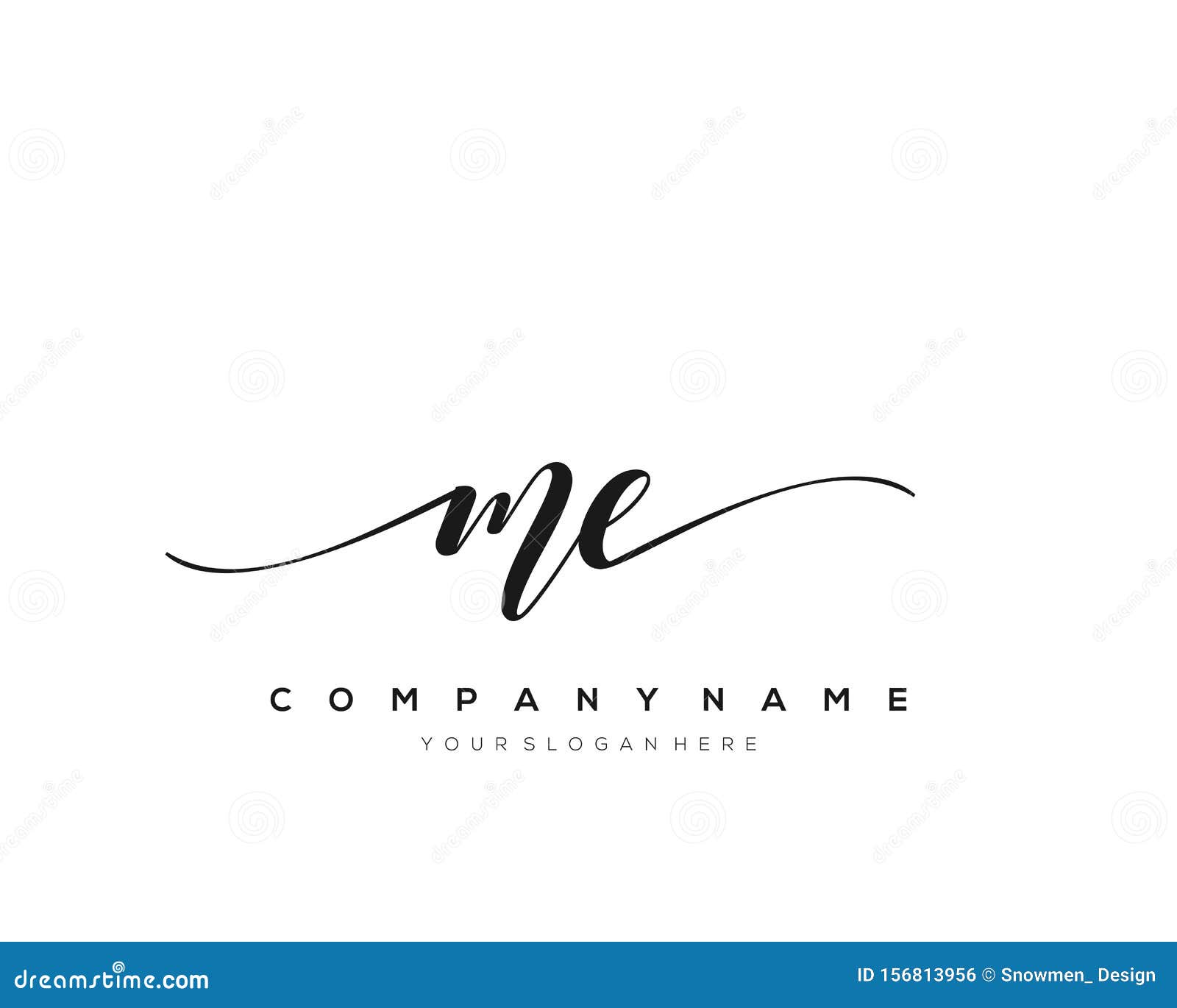 ME Initial Handwriting Logo Template Vector. Stock Vector ...