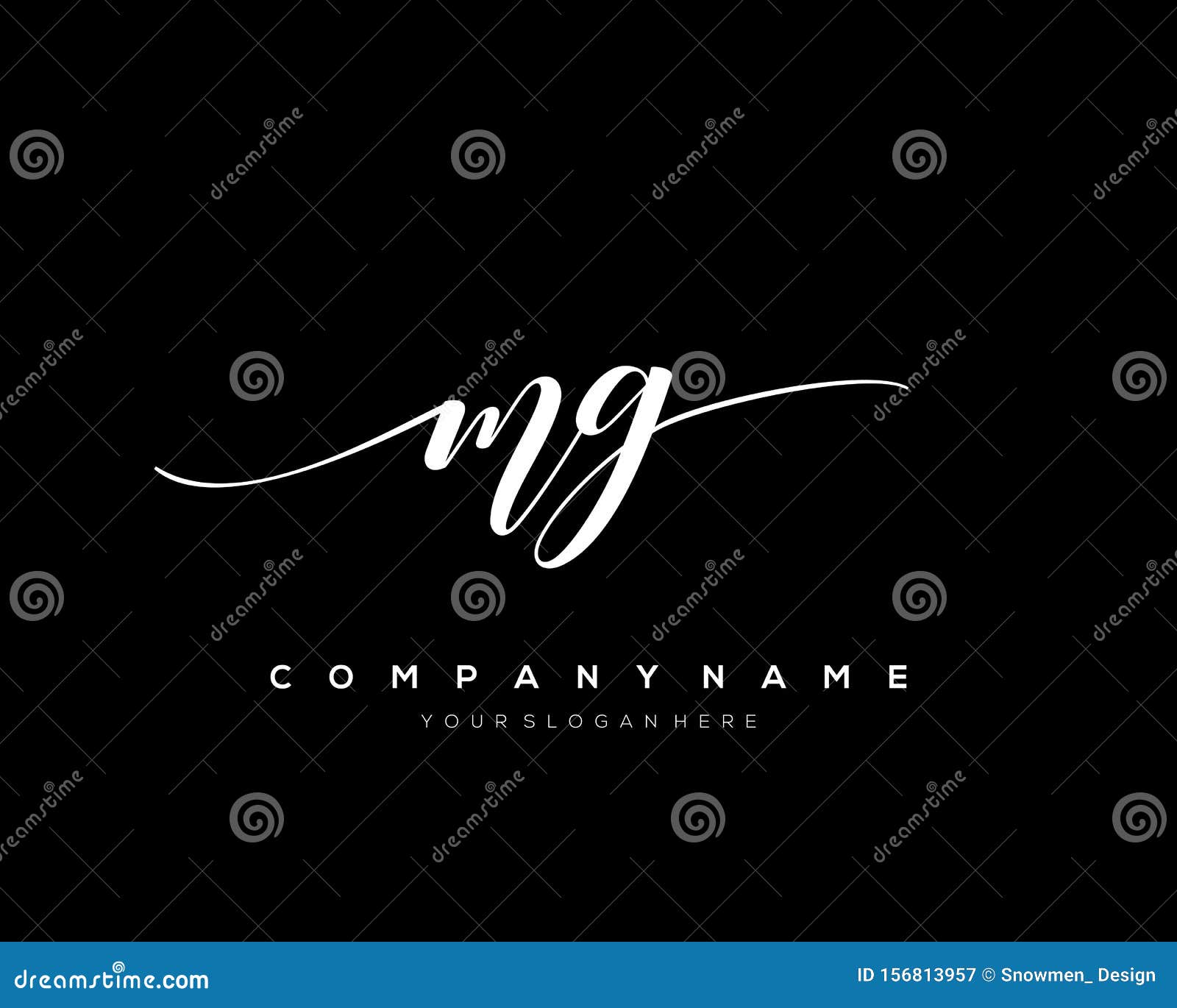 MG Initial Handwriting Logo Template Vector. Stock Vector ...