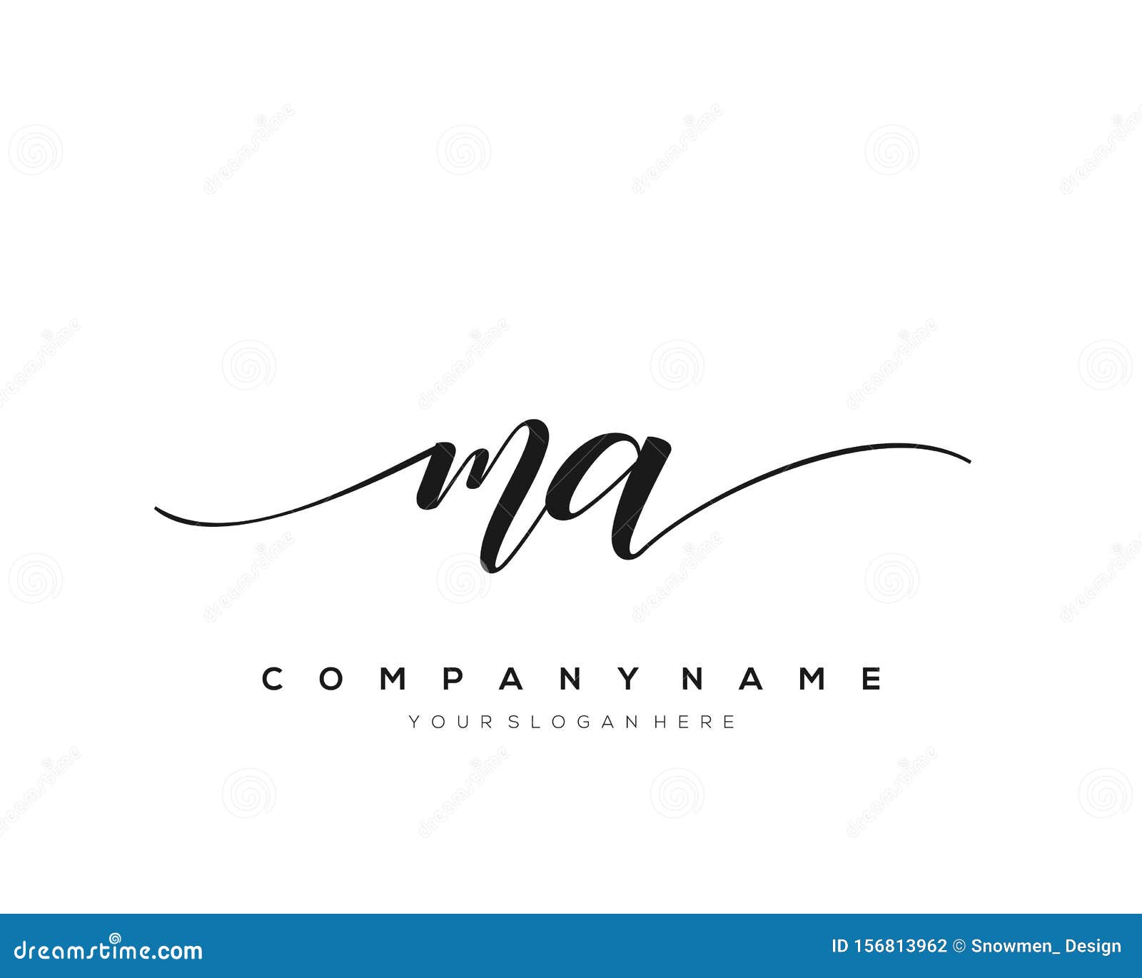 MA Initial Handwriting Logo Template Vector. Stock Vector ...