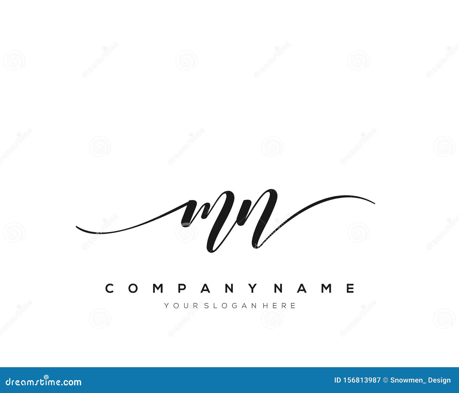 MN Initial Handwriting Logo Template Vector. Stock Vector ...