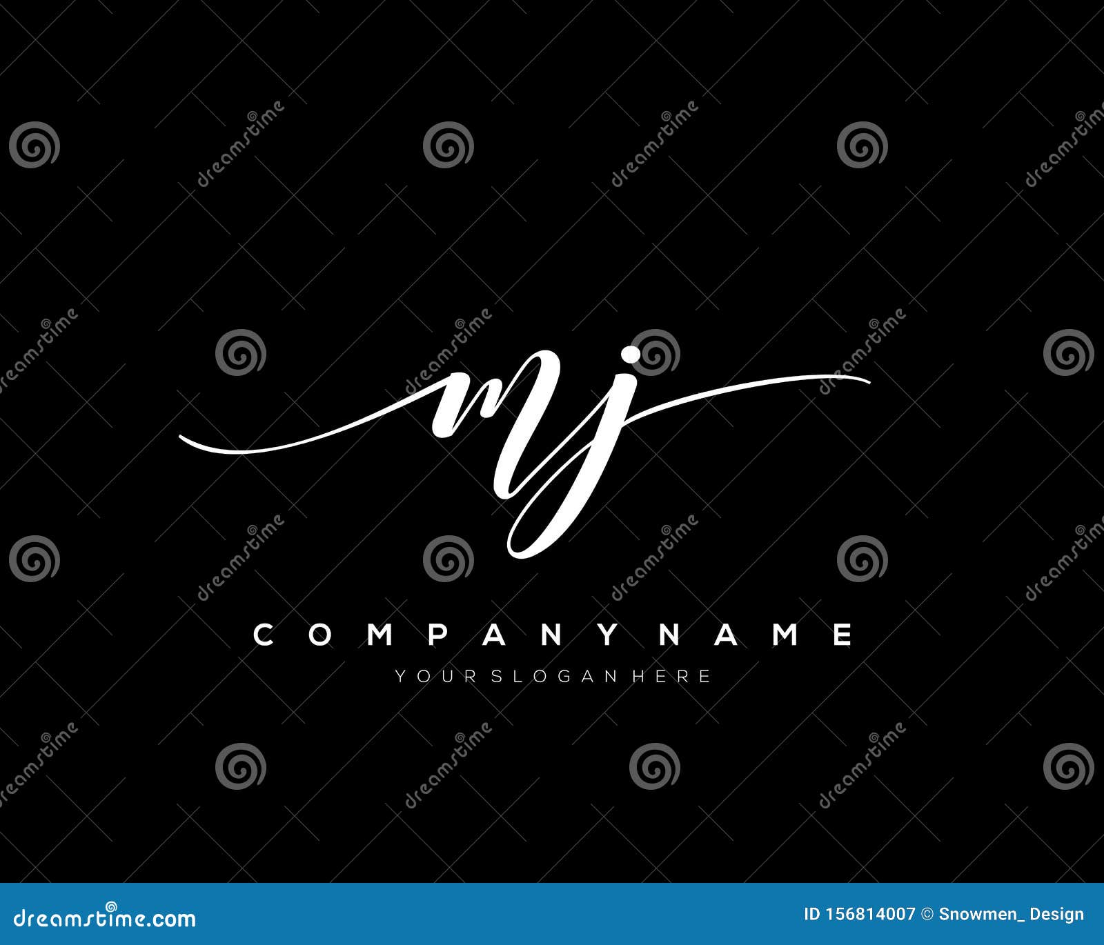 MJ Initial Handwriting Logo Template Vector. Stock Vector ...