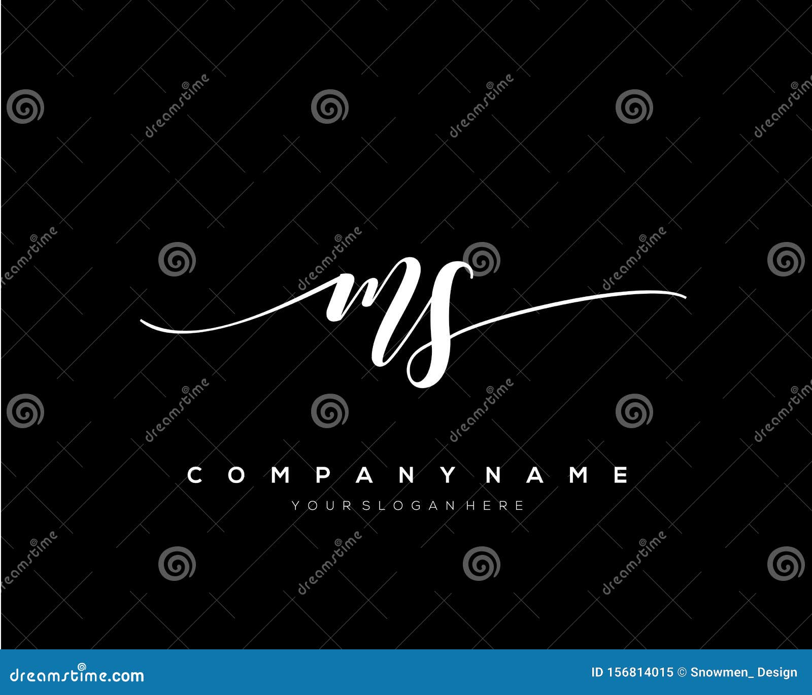 MS Initial Handwriting Logo Template Vector. Stock Vector ...