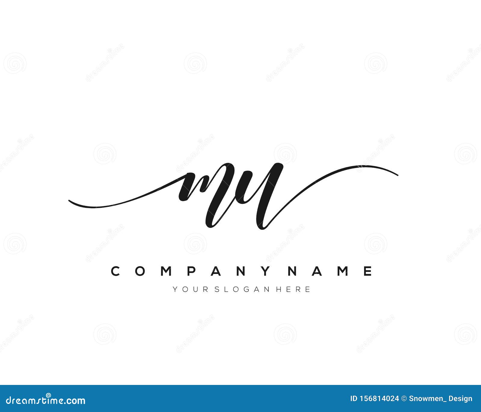 MU Initial Handwriting Logo Template Vector. Stock Vector ...