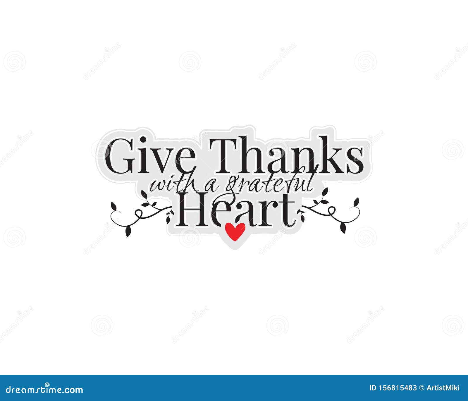 Give Thanks with Grateful Heart, Vector, Wording Design, Lettering ...