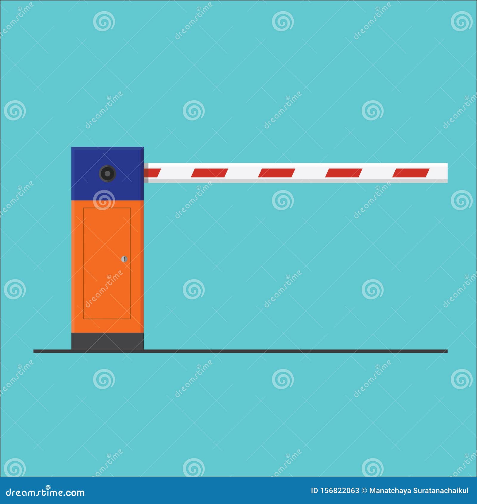 Barrier Gate Vector Flat Design. Stock Illustration - Illustration of ...