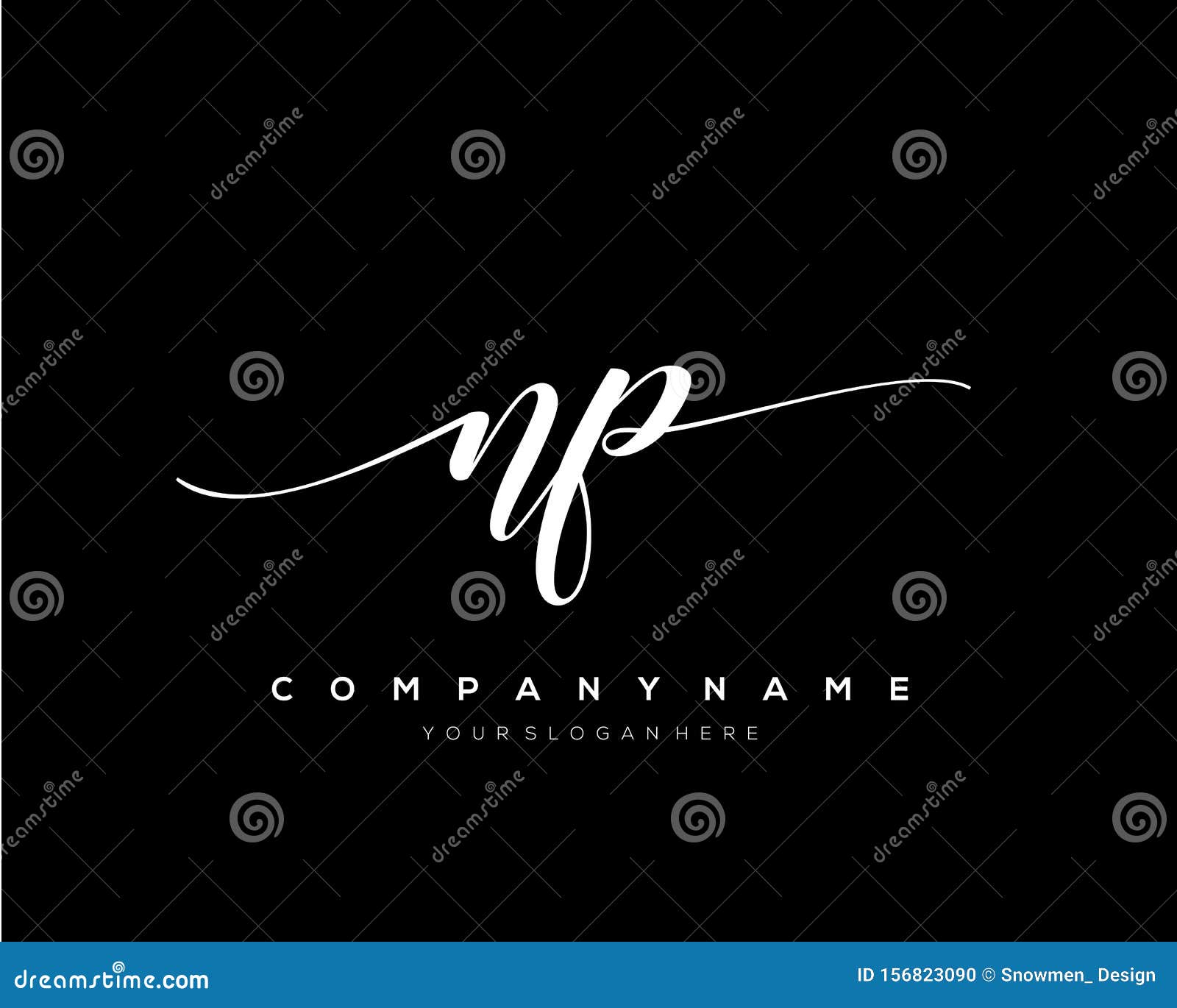 NP Initial Handwriting Logo Template Vector. Stock Illustration ...