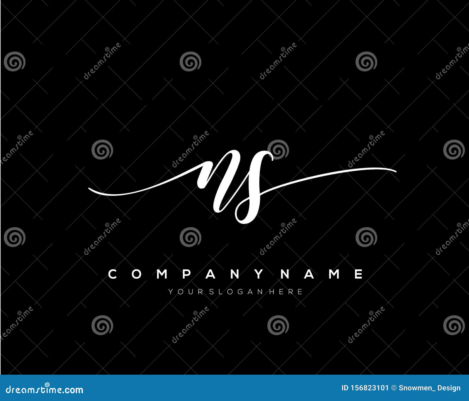 NS Initial Handwriting Logo Template Vector. Stock Vector ...