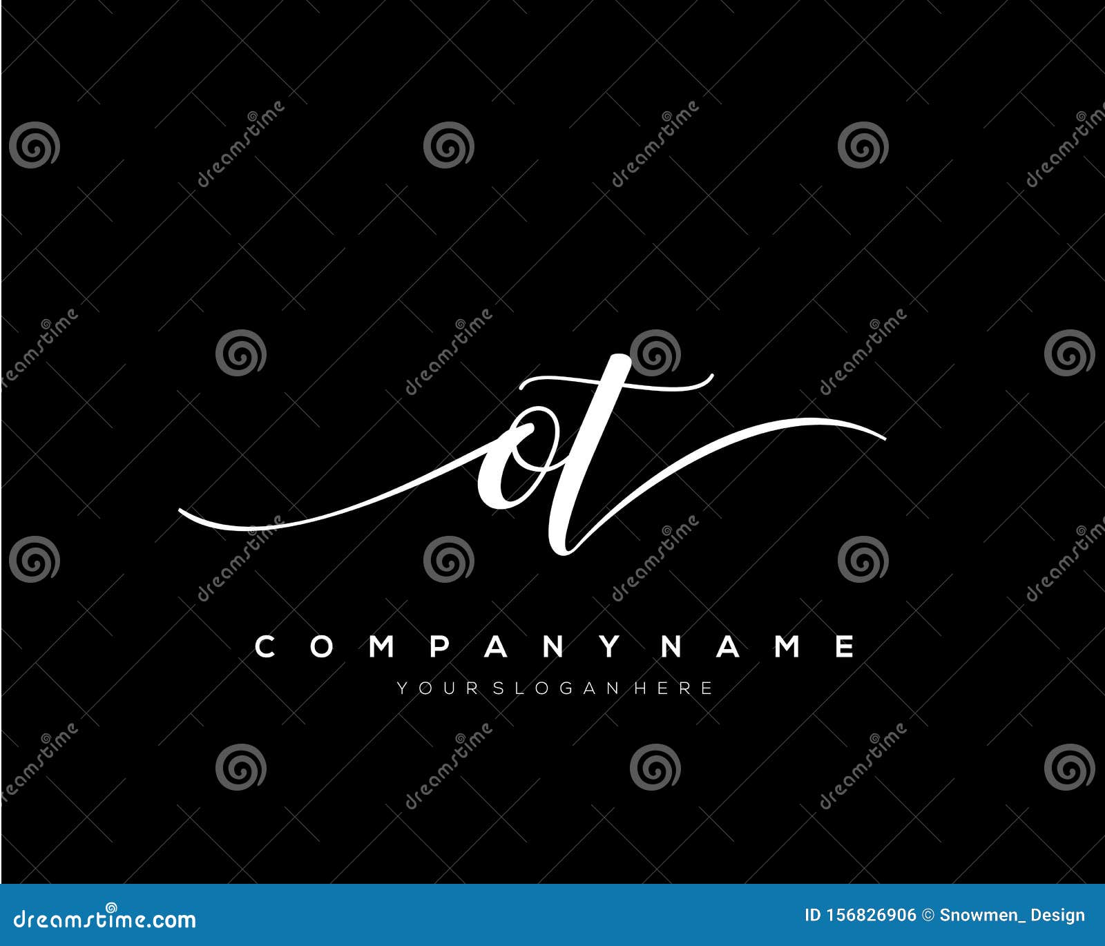 OT Initial Handwriting Logo Template Vector. Stock Vector ...