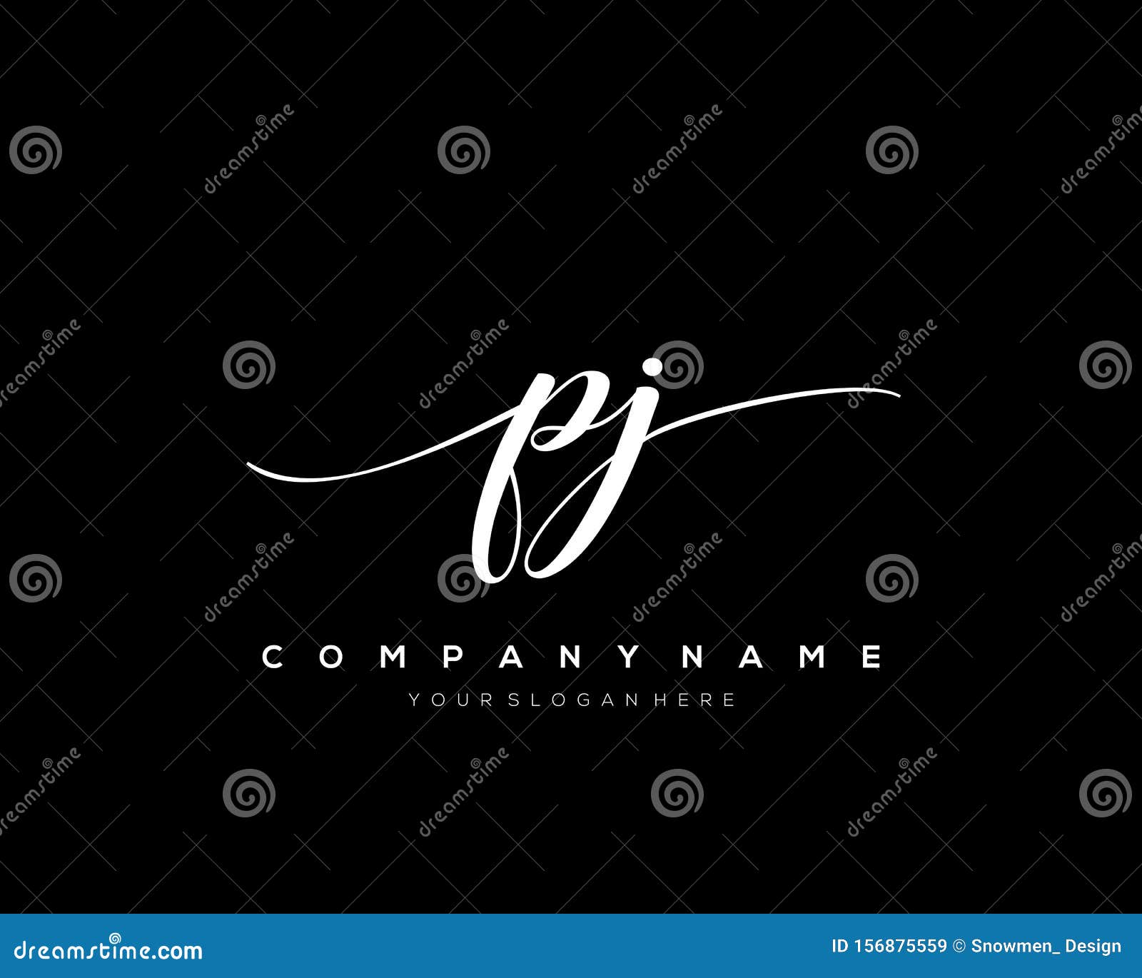 PJ Initial Handwriting Logo Template Vector. Stock Vector ...