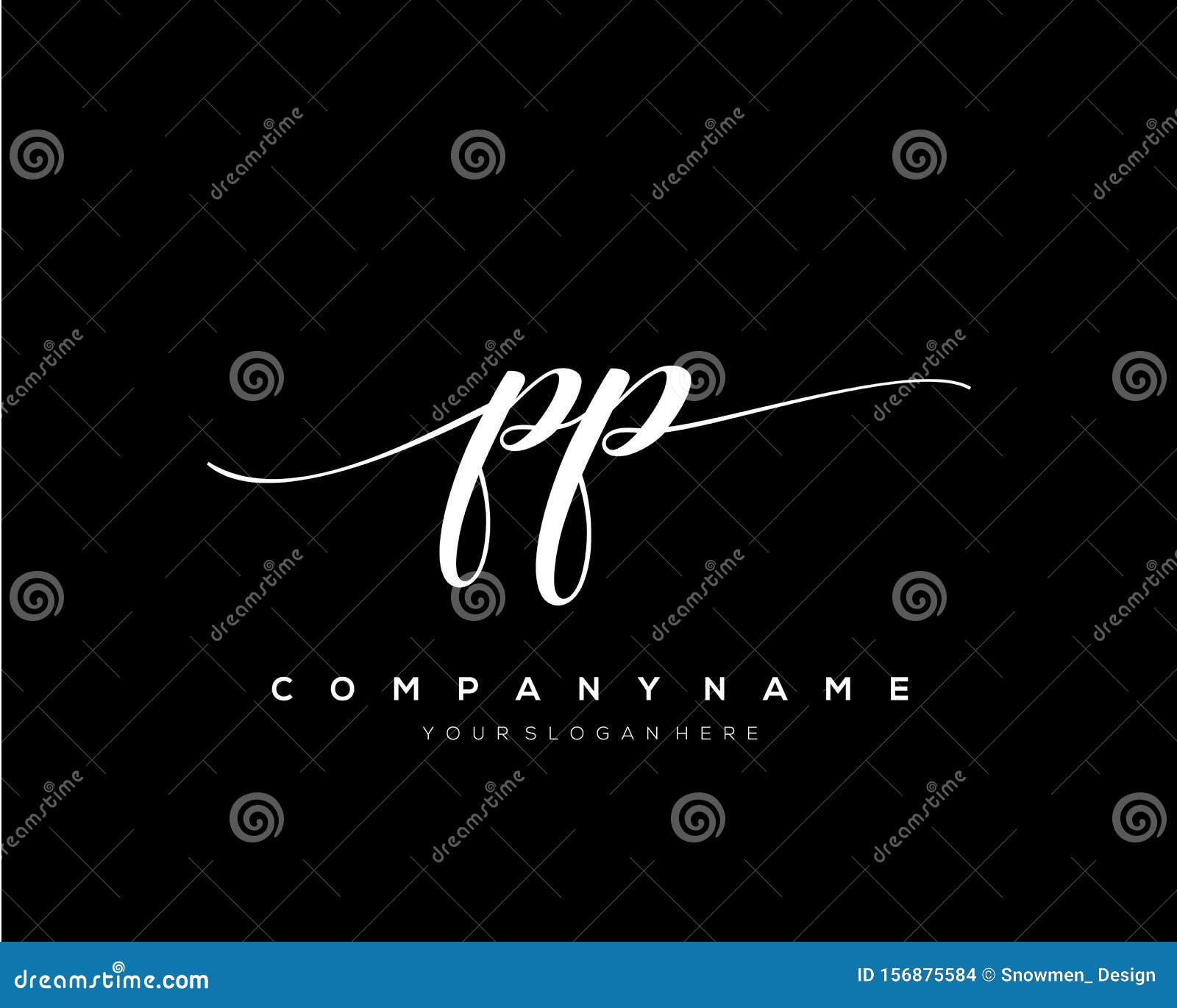 PP Initial Handwriting Logo Template Vector. Stock Vector ...