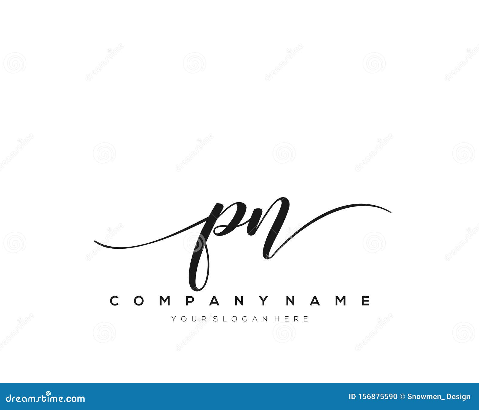 PN Initial Handwriting Logo Template Vector. Stock Vector ...
