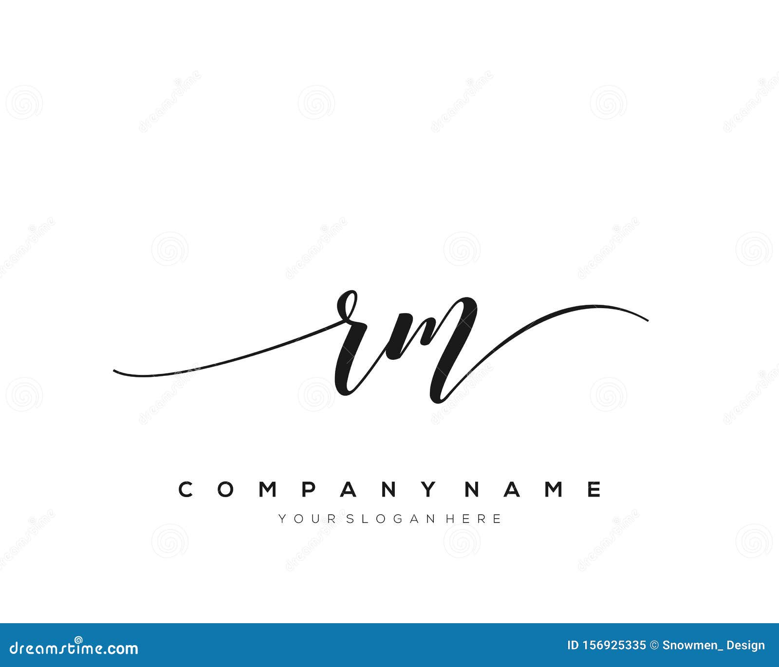 RM Initial Handwriting Logo Template Vector. Stock Vector ...
