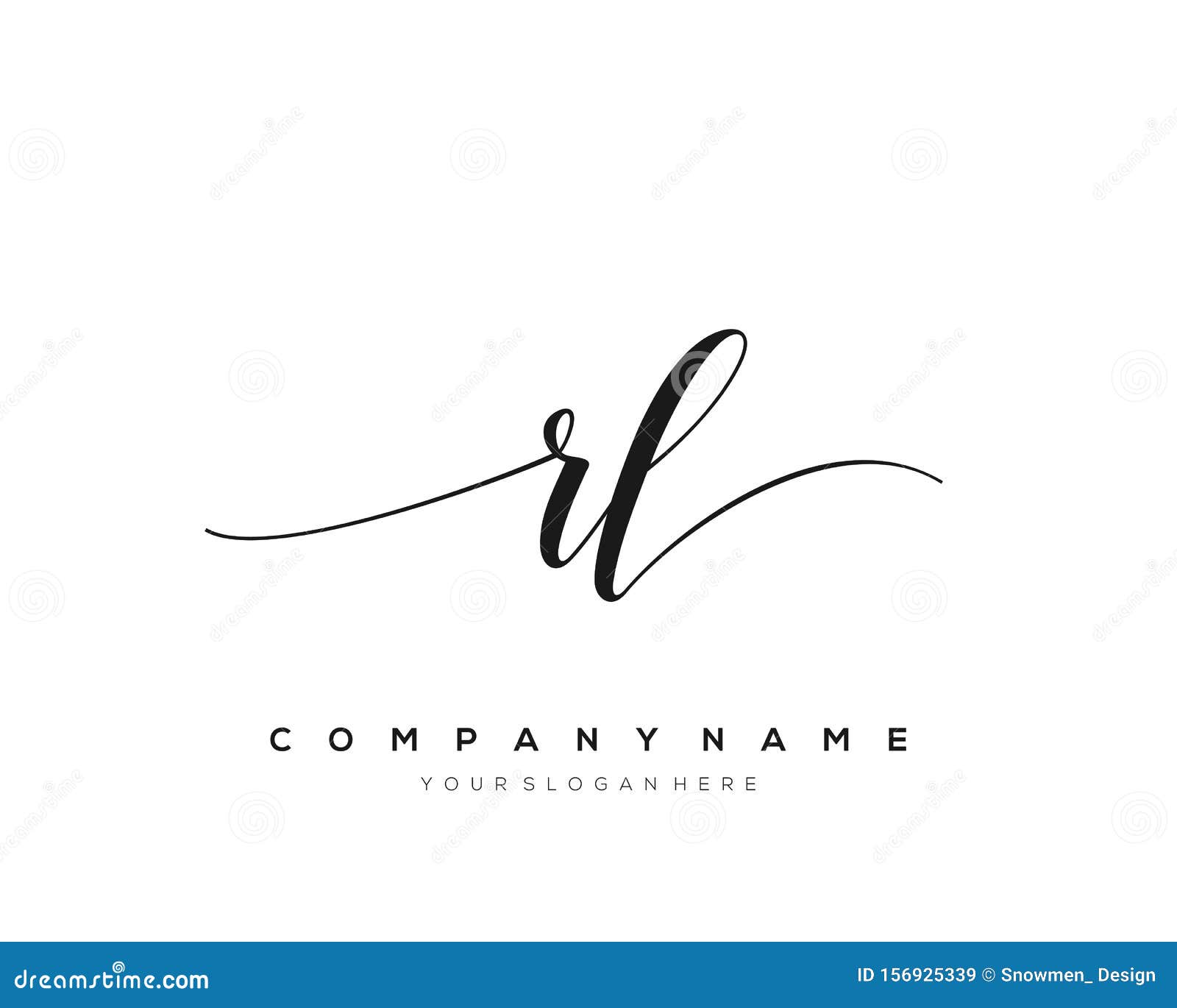 RL Initial Handwriting Logo Template Vector. Stock Vector ...