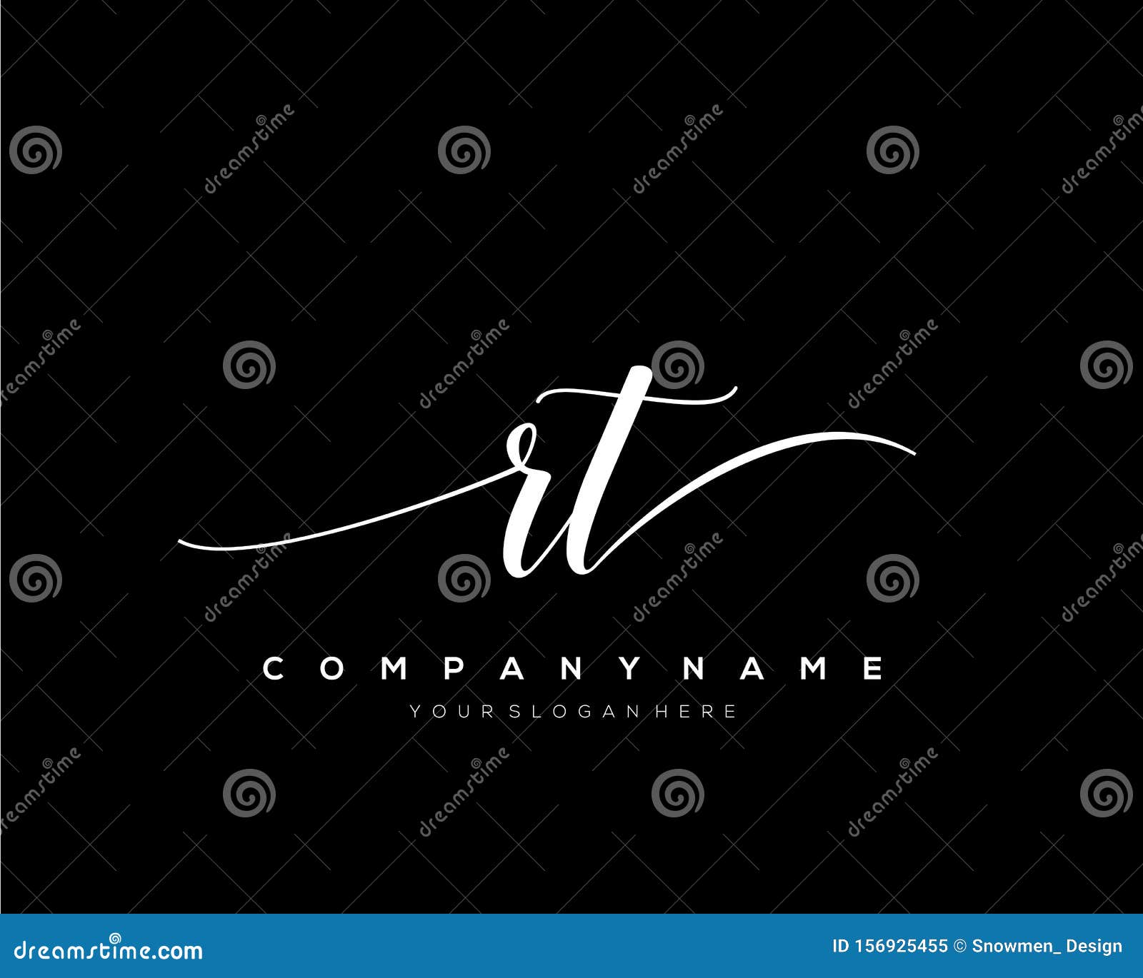 RT Initial Handwriting Logo Template Vector. Stock Vector ...
