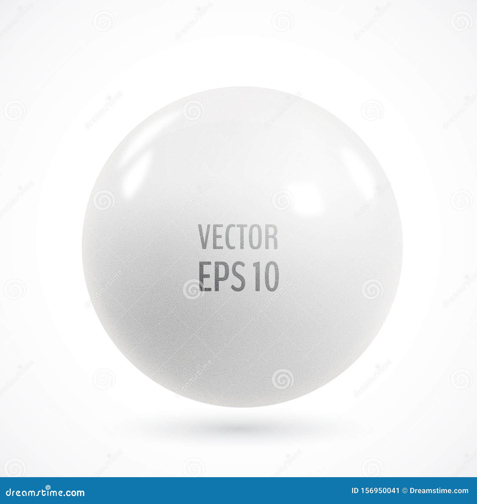 Realistic white sphere stock vector. Illustration of element - 156950041