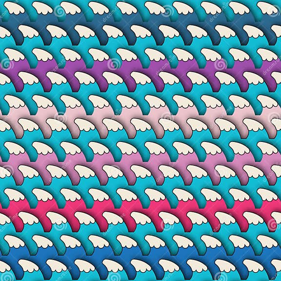 Seamless cute waves stock vector. Illustration of graphic - 156950520