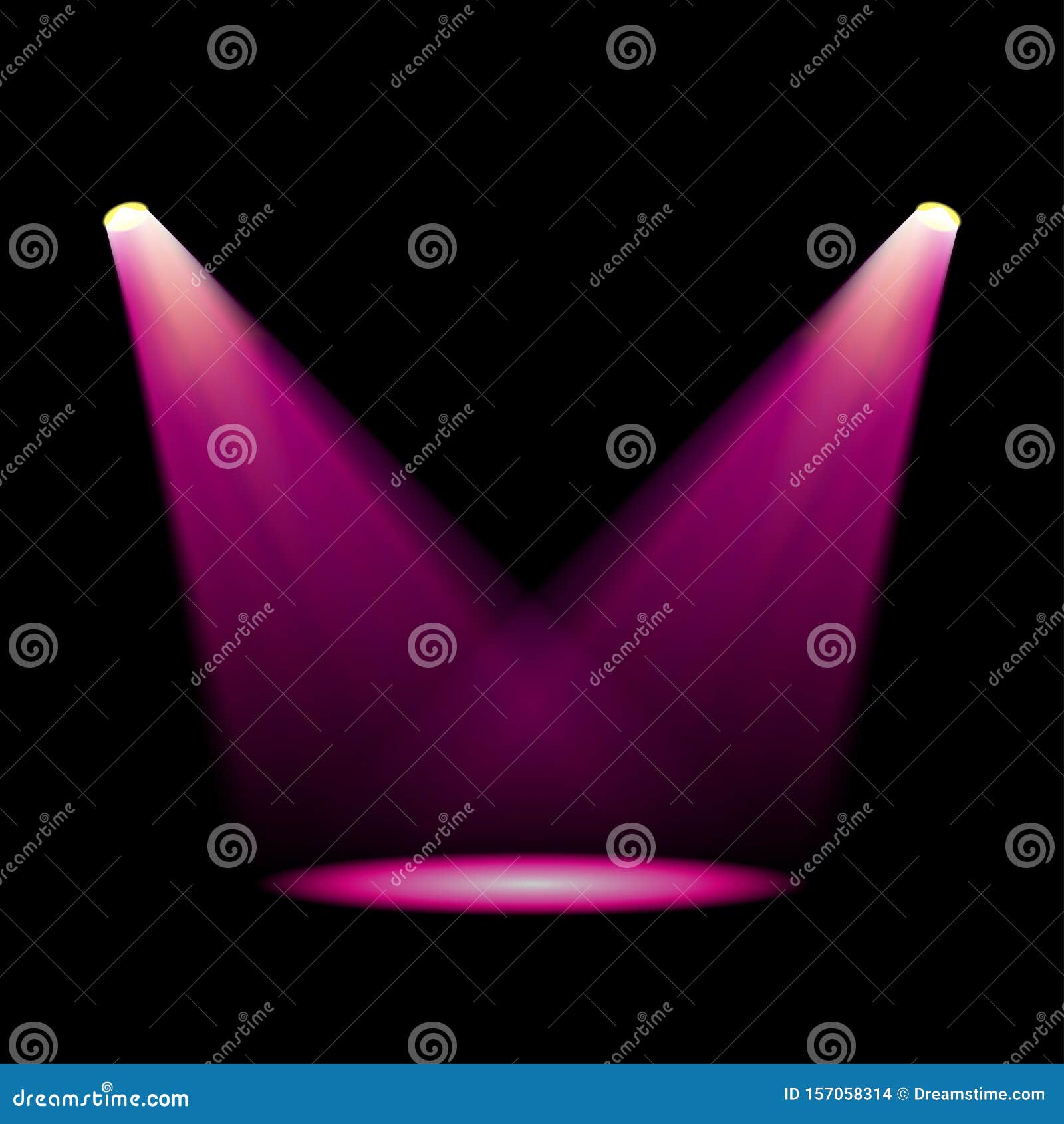 Glowing magenta spotlights stock vector. Illustration of round - 157058314