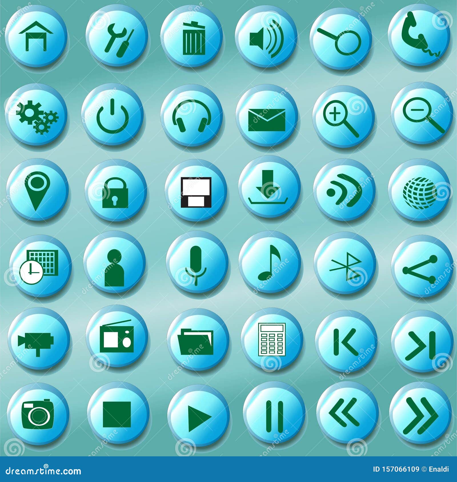 Web Button and Icon Set stock illustration. Illustration of icons ...