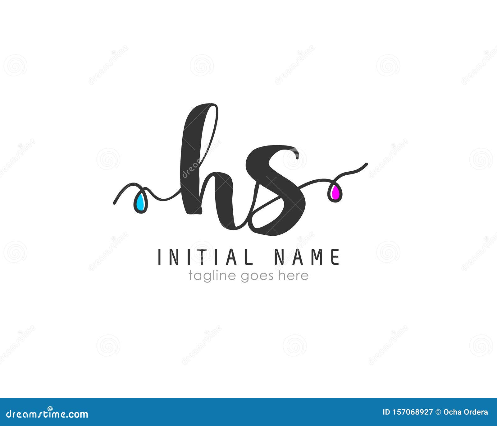 HS Signature Initial Logo Template Vector. Initial Signature Logo ...