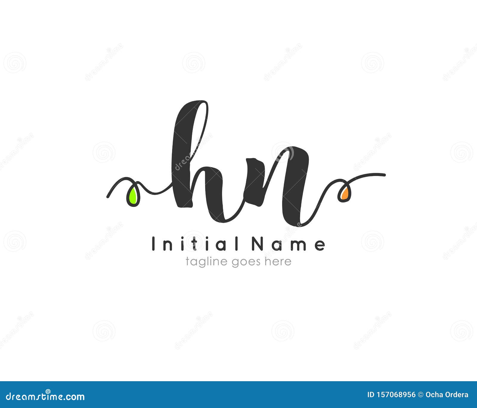 HN Signature Initial Logo Template Vector. Initial Signature Logo ...