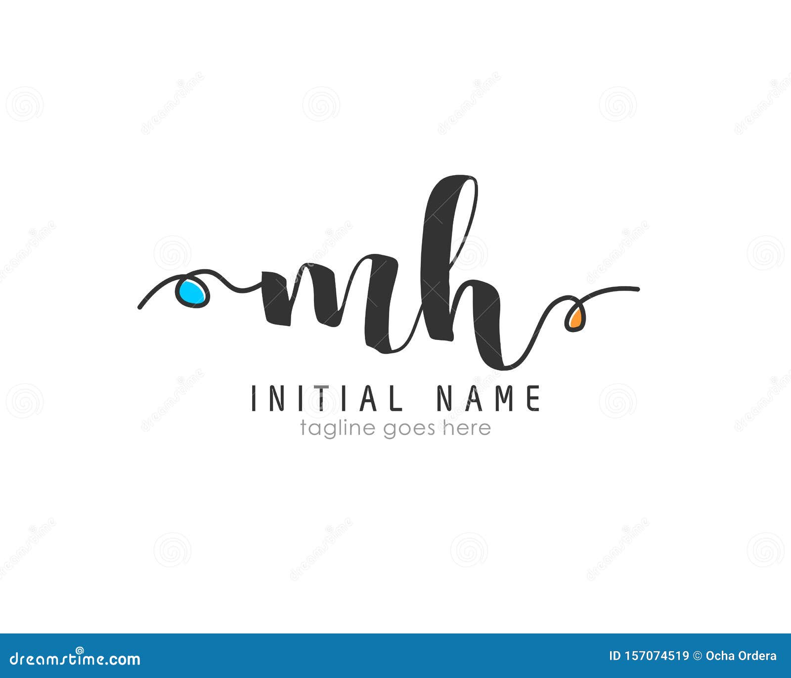 MH Signature Initial Logo Template Vector. Initial Signature Logo ...