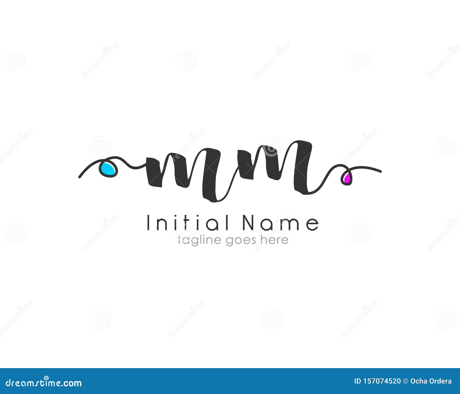 MM Signature Initial Logo Template Vector. Initial Signature Logo ...
