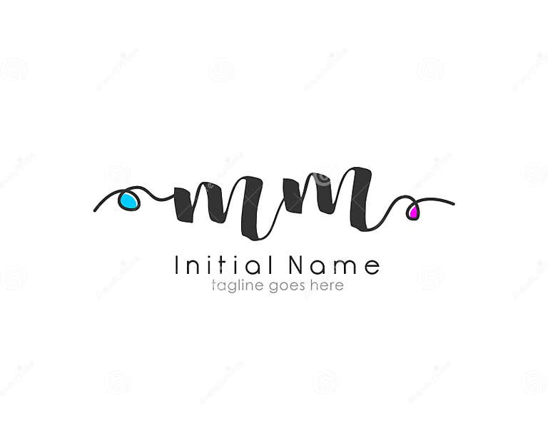 MM Signature Initial Logo Template Vector. Initial Signature Logo ...